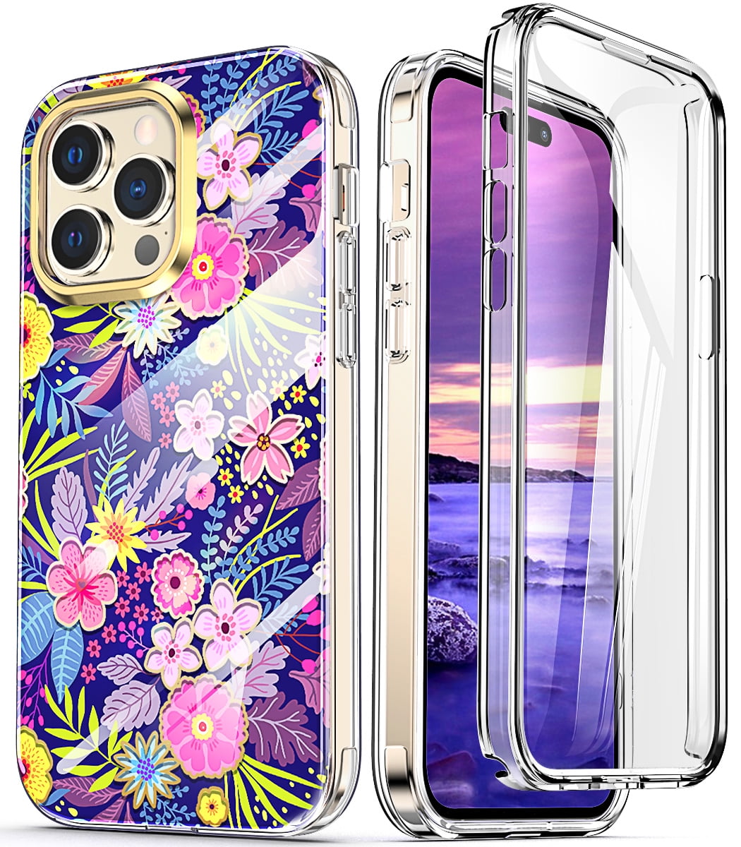 Petocase for iPhone 15 Pro Case,Cute Aesthetic Flower Full Body Rugged ...