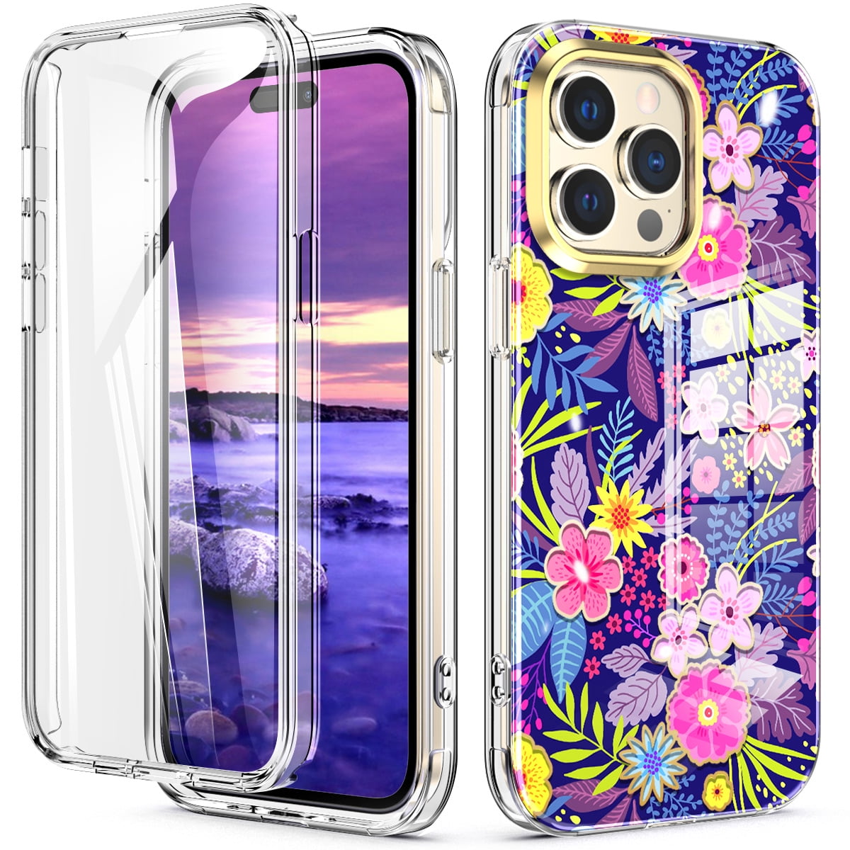 Petocase Retro Floral Full Body Rugged Cell Phone Case for Apple iPhone ...