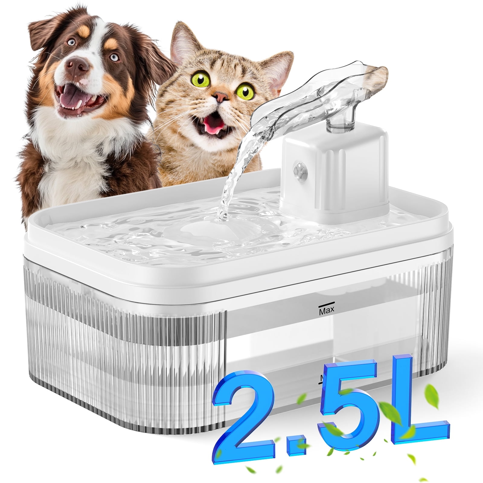 Jewyow Dog Fountain with a Filter and Charges, Cat Water Fountain ...