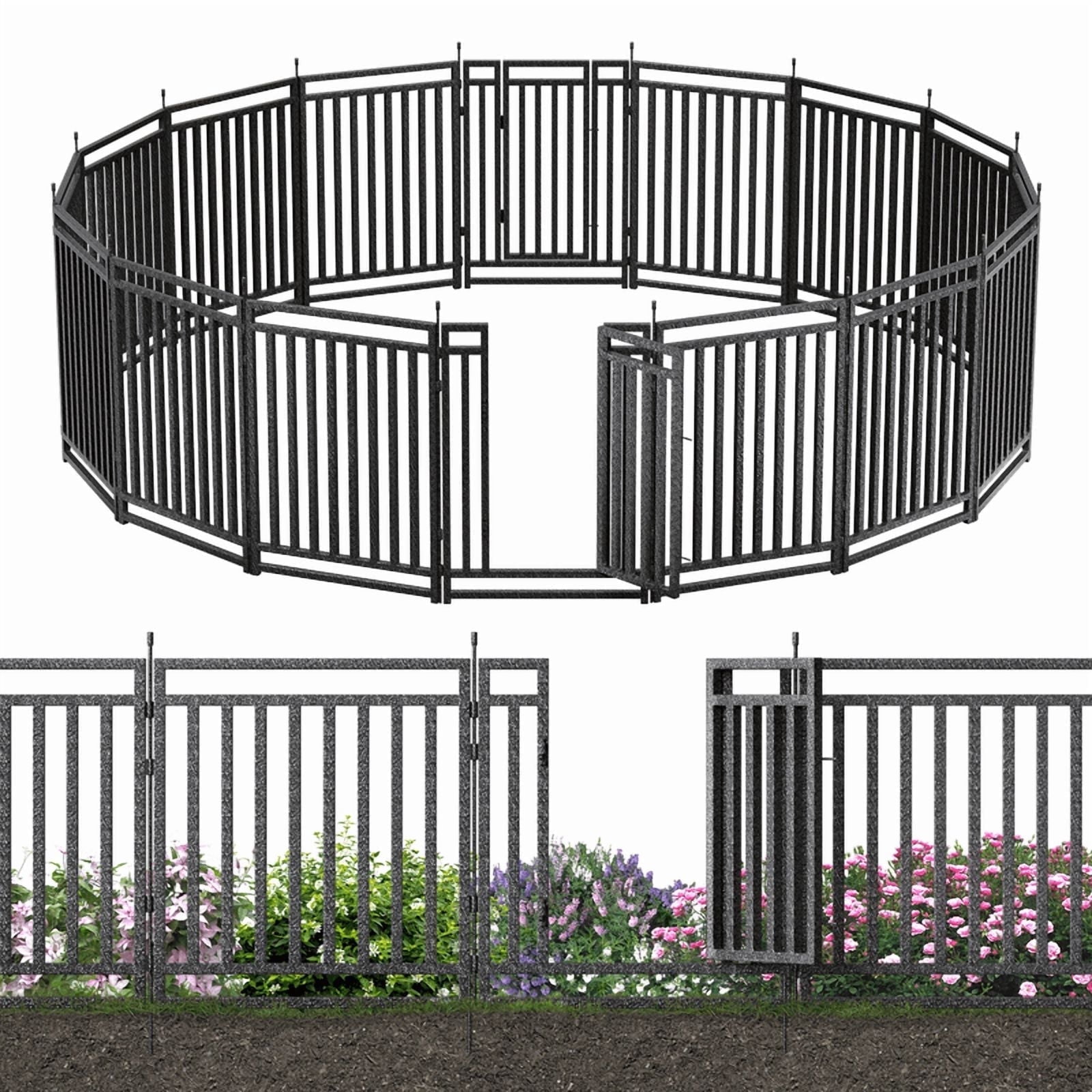 Petorldog Decorative Garden Fence, 36ft x 40in, 14 Panels + 2 Gates, No ...