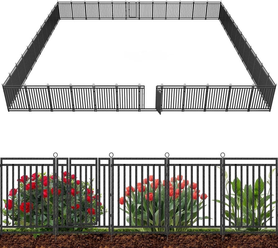 Petorldog Decorative Garden Fence Metal Dog Fence Outdoor for Yard ...