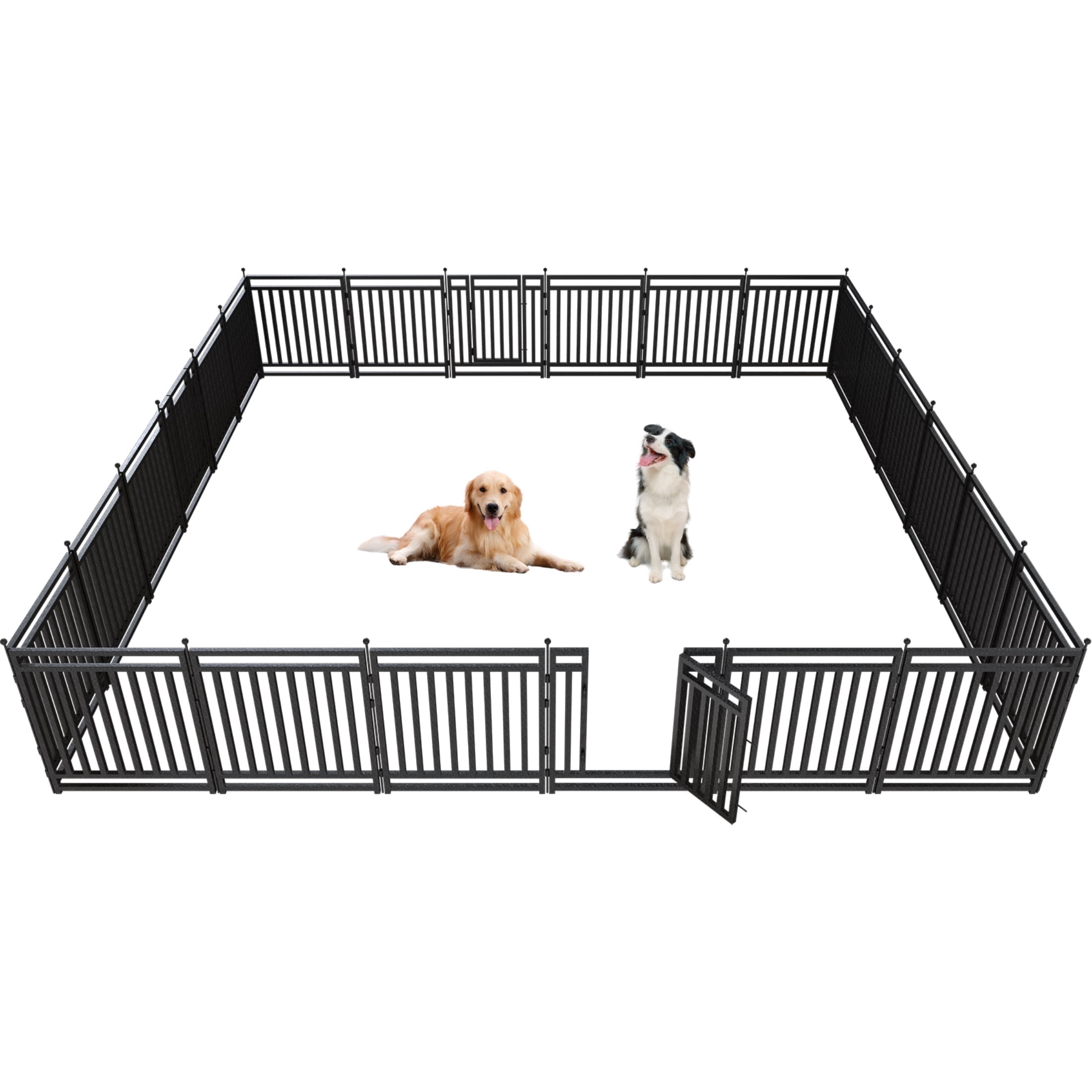Petorldog 32" Metal Dog Playpen, 24 Panels, Portable Fence for Indoor ...