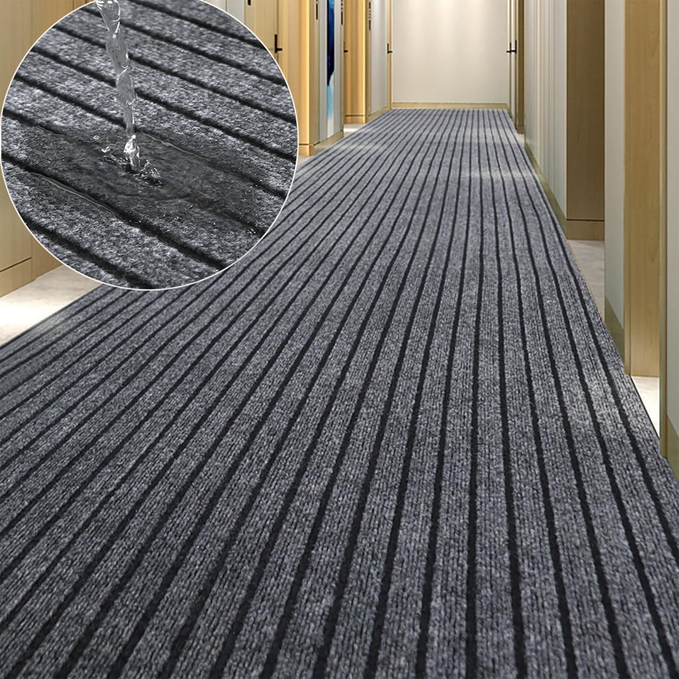 Petoto 10 x 3 ft Commercial Carpet, Non-Slip Hallway Runner Rug, Indoor ...