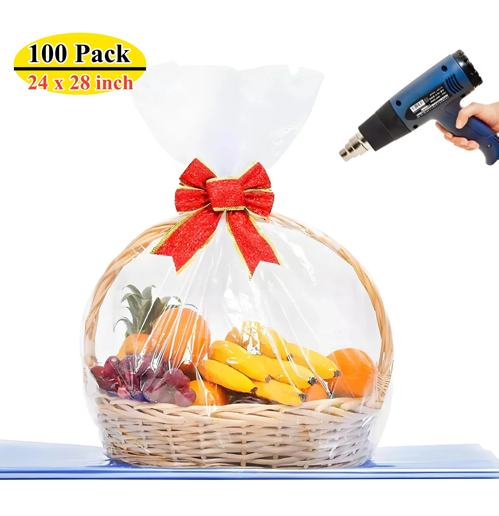 "Petoto 100PCS Tear Resistant Plastic Cello Wrapping Gift Bags, Large ...