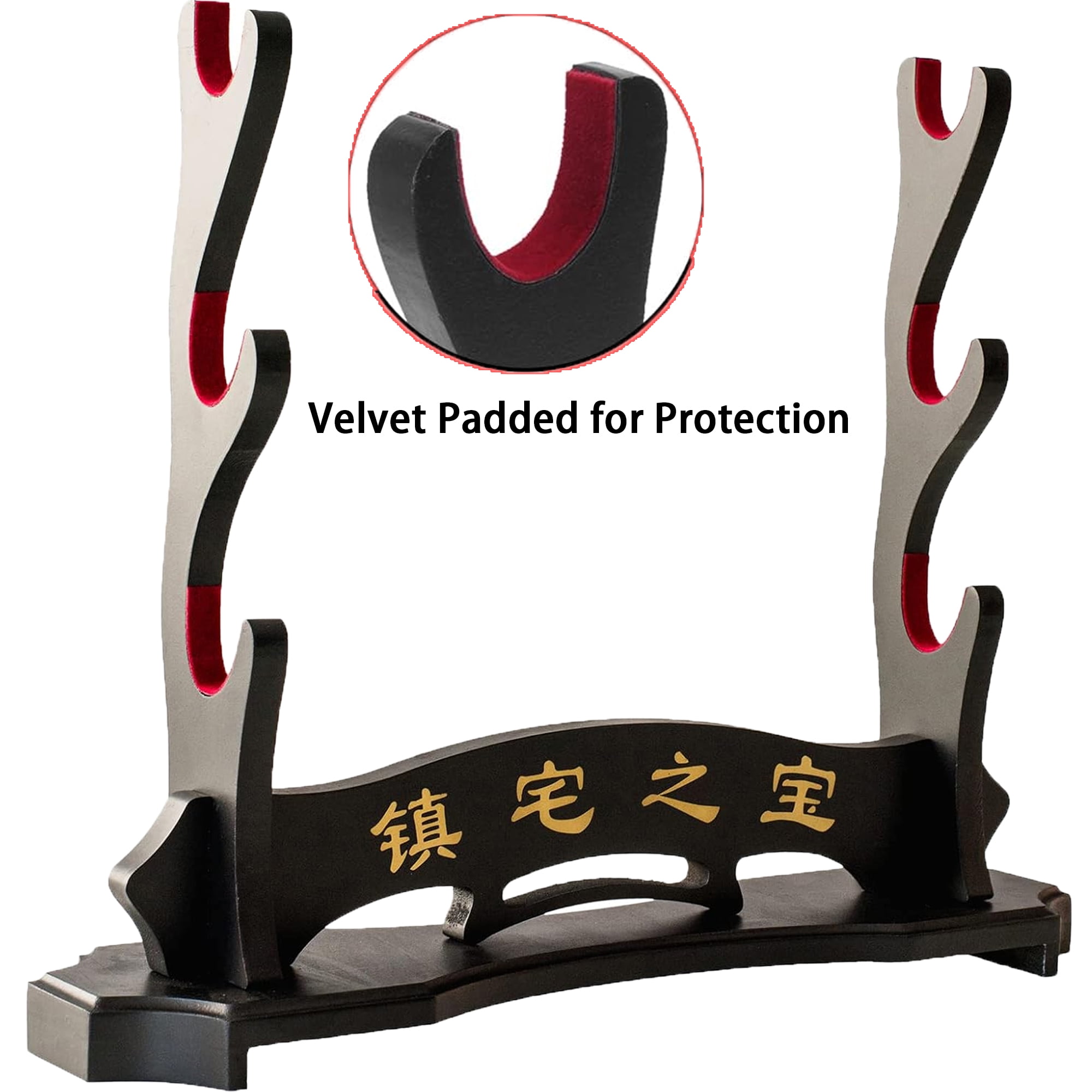 Petoto 3 Tier Sword Stand, Sword Holder Display Stand Padded Classical ...