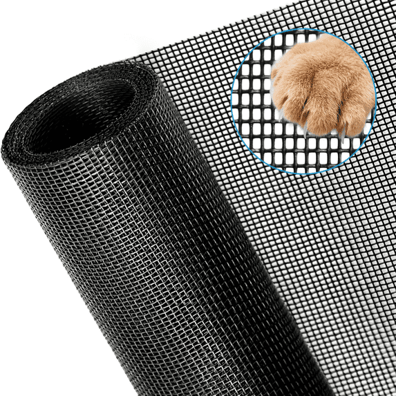 petoto 47" x 100' Window Screen Roll, Heavy-Duty Screen Mesh, Black ...