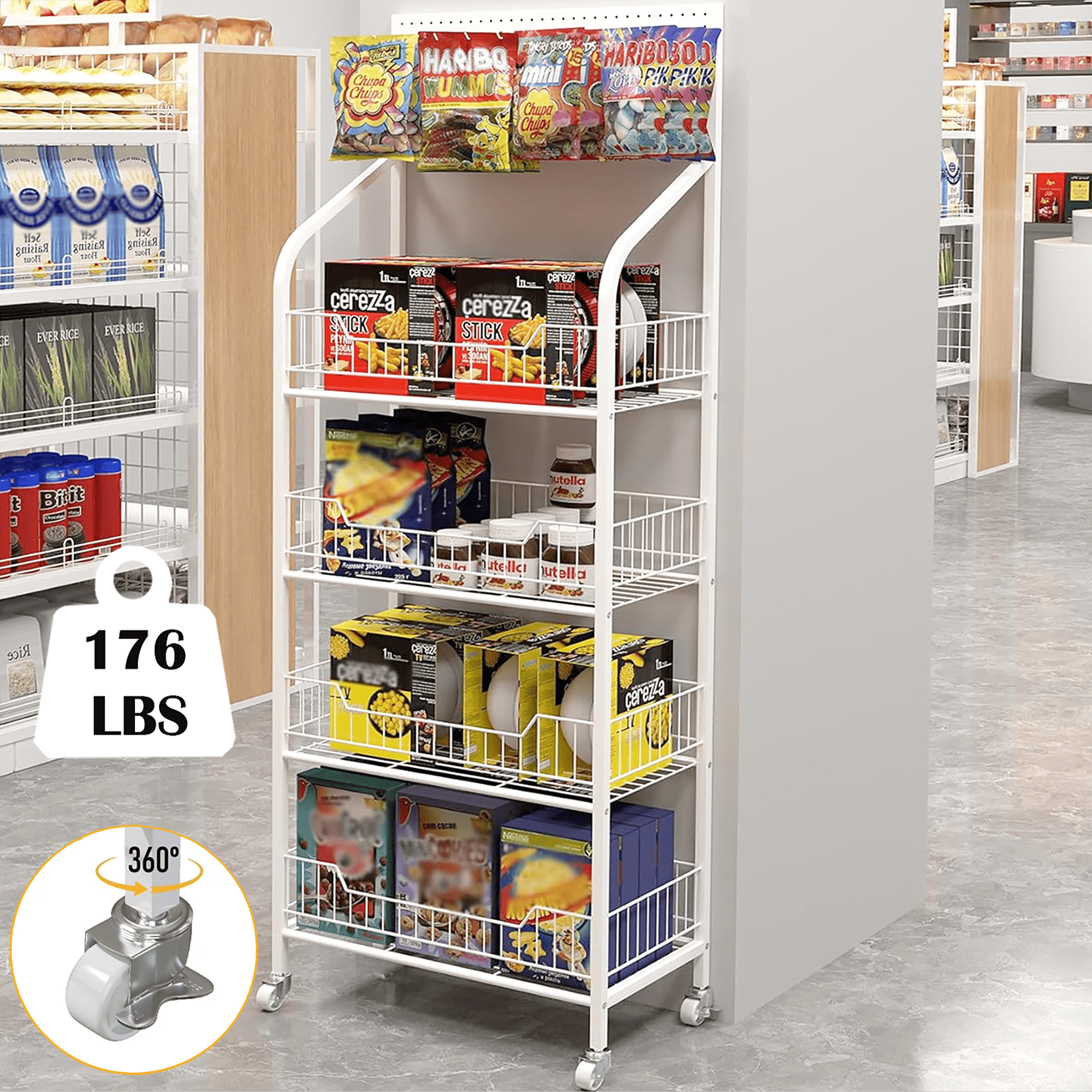 Petoto 55 in Large Retail Display Rack, 4-Tier Removable Commercial ...
