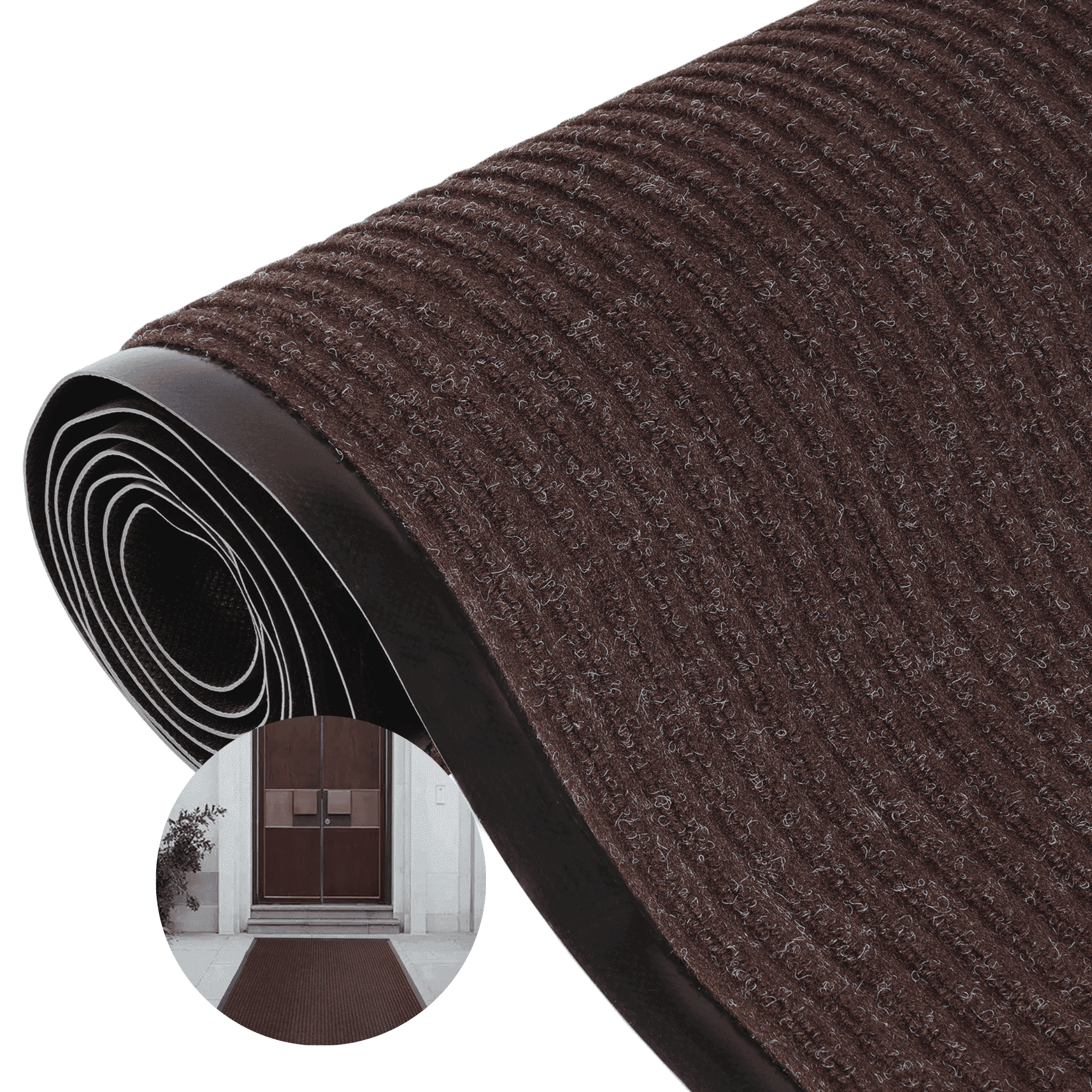 Petoto 3' x 10' Brown Runner Rug, Commercial Rug with Rubber Backing ...