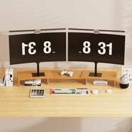 Rustic Brown Desk Monitor Stand Riser with Organizer Drawer for Office ...