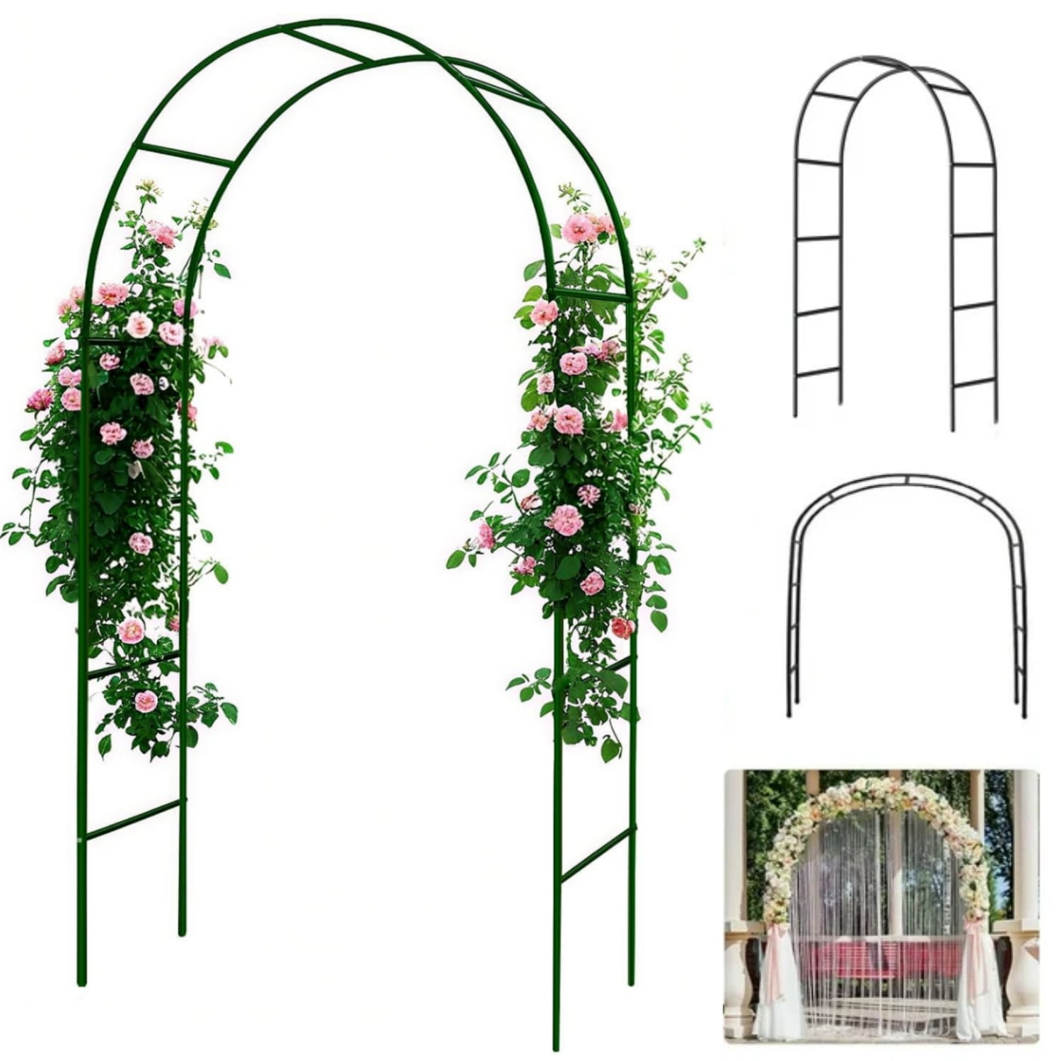 Chicken Wire Costway 7.5 Ft Heavy-Duty Metal Garden Arch Arbor Trellis ...