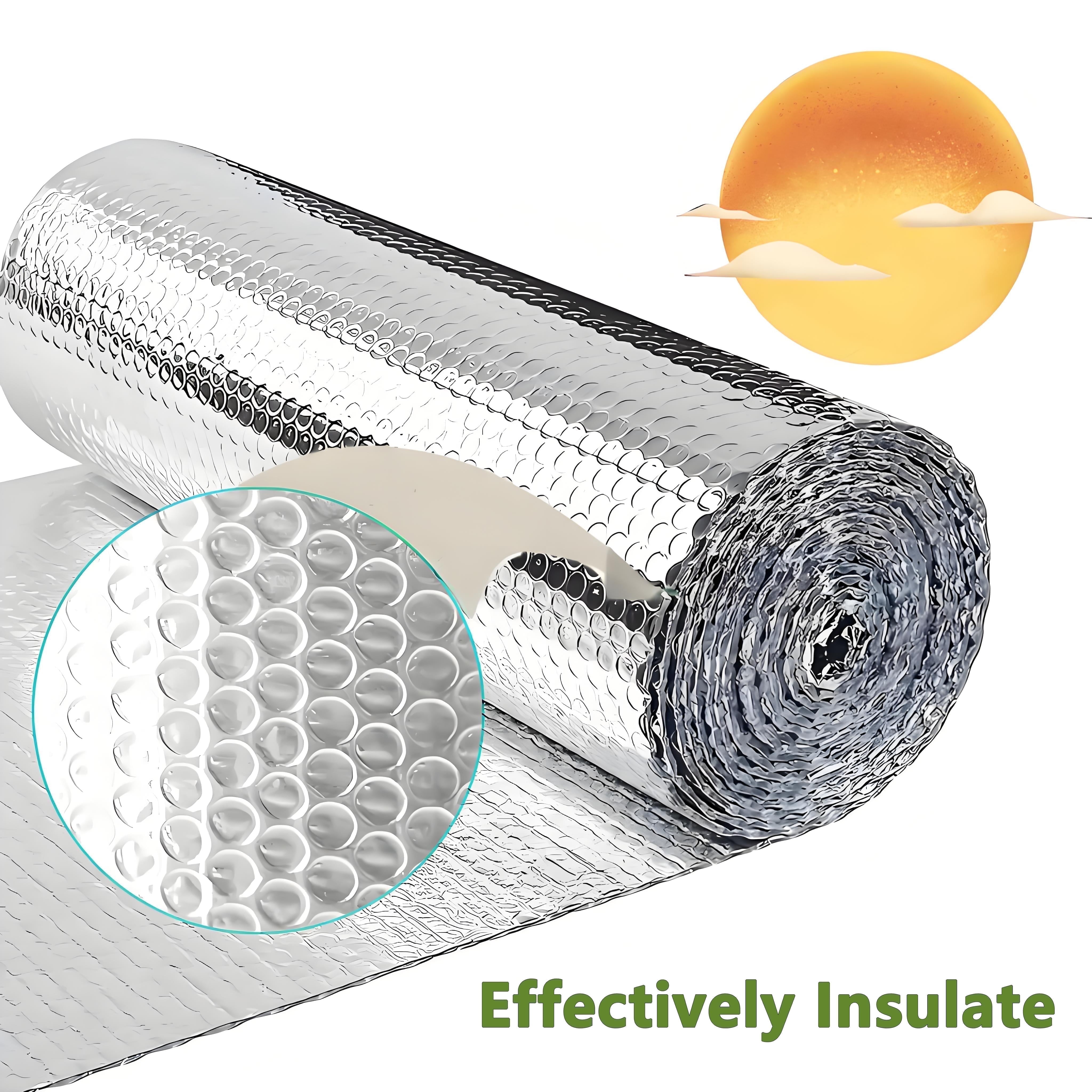 Petoto Bubble Reflective Insulation Roll, 24 in X 33 Ft Double Aluminum ...