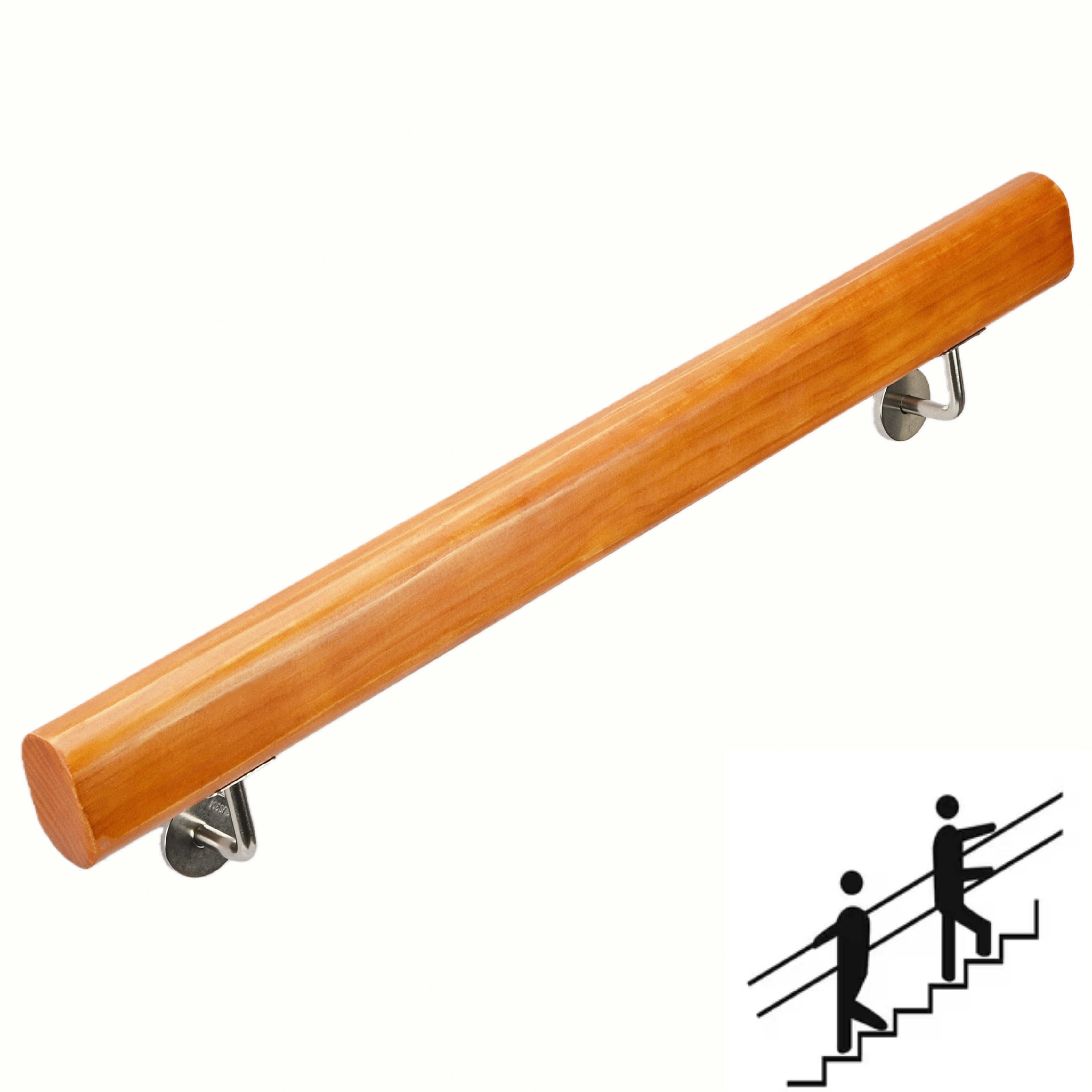 Petoto Staircase Handrail, 2.6ft Wood Handrail, Non-Slip Indoor Railing ...