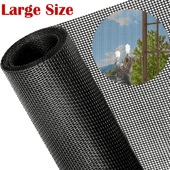 Petoto Window Screen Mesh, 39.4 in x 100 ft Screen Mesh Roll, Pet ...