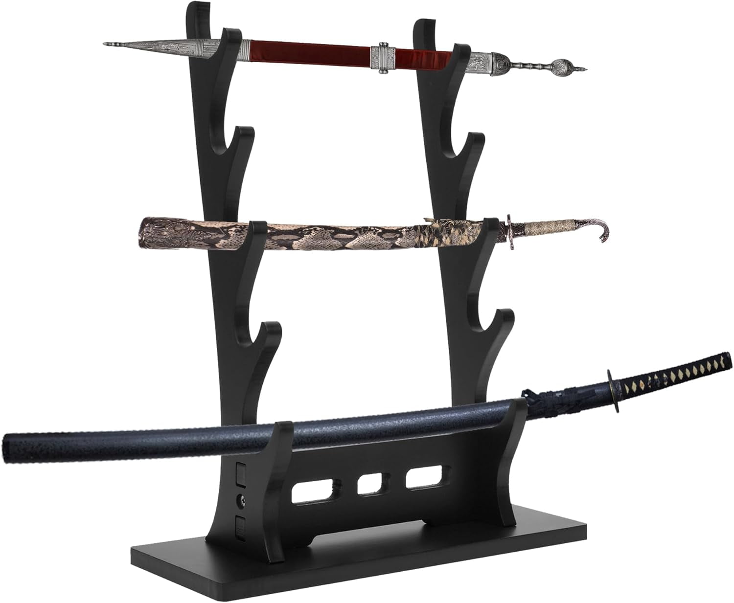 PetotoSword Stand Display 5 Tier,Black Katana Stand Table,Samurai Sword ...