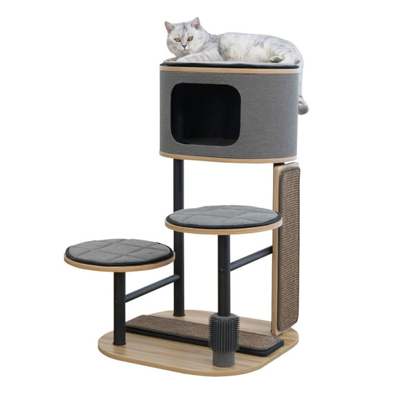 PetPals 4-Level Cat Tree with Large Condo, 2 Perches, Removable ...