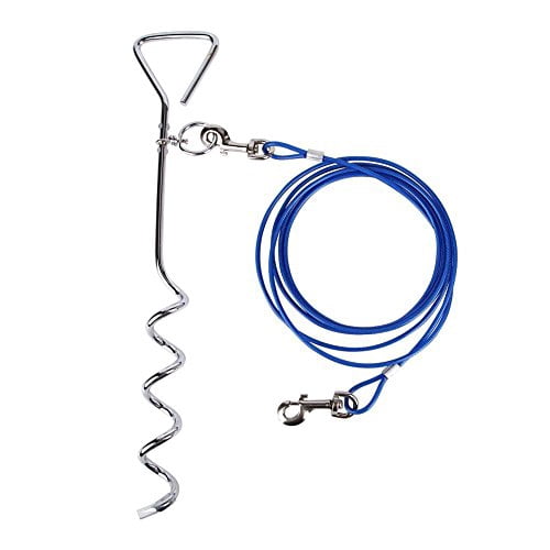 Petphabet Dog Stake with Tie Out Cable, 16 Inch Stake with 20-Feet Tie ...