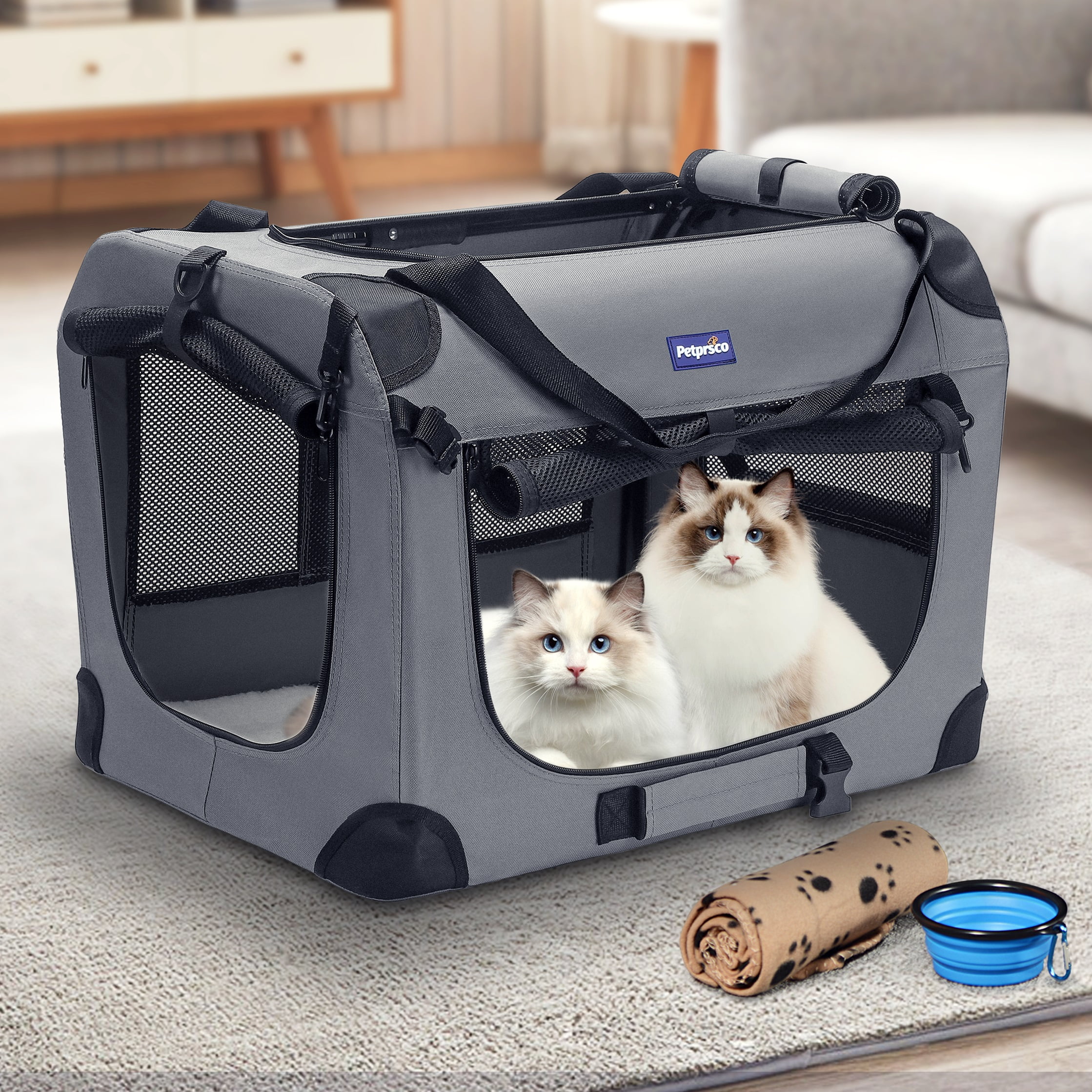 Petprsco Portable Dog Crate, Collapsible Dog Crate for Travel 24x17x17 ...