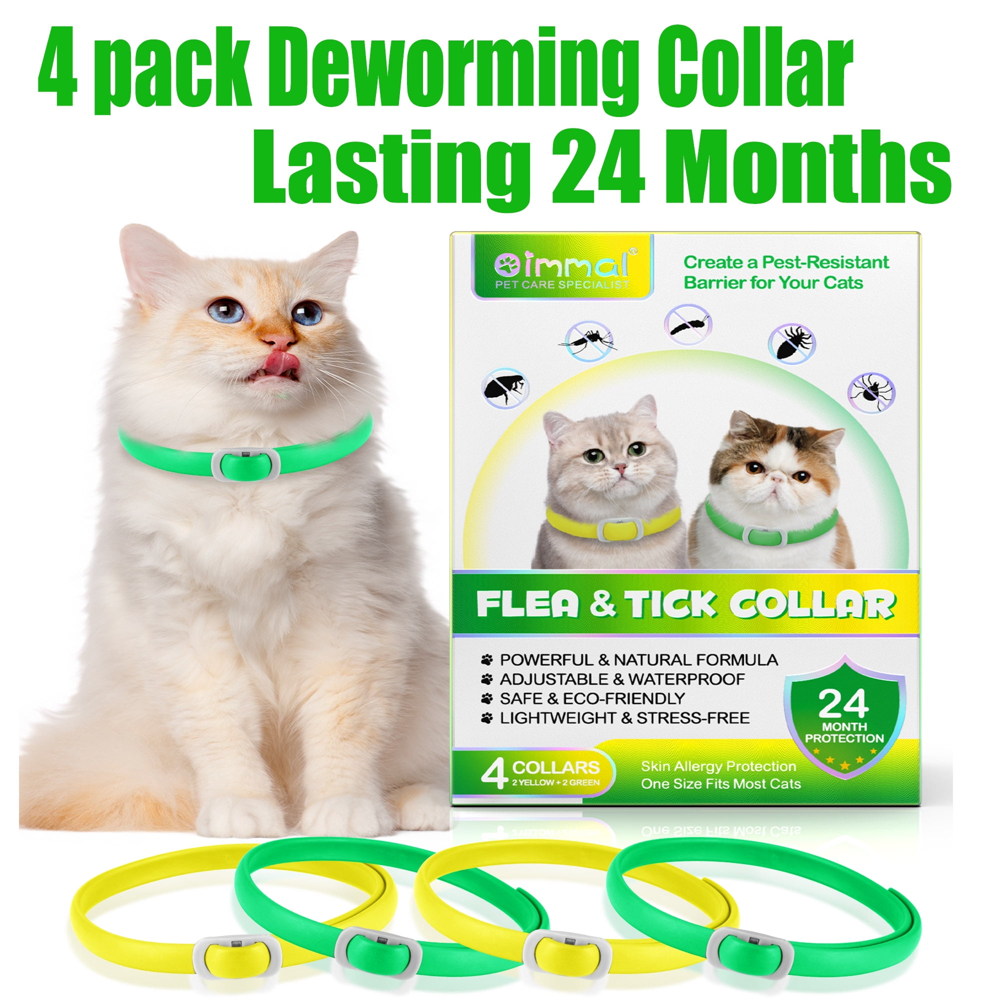 Petpya Cat De-Wormer Collar, Deworming Collar for Cat,Protects from Biting Insects,Soft ...