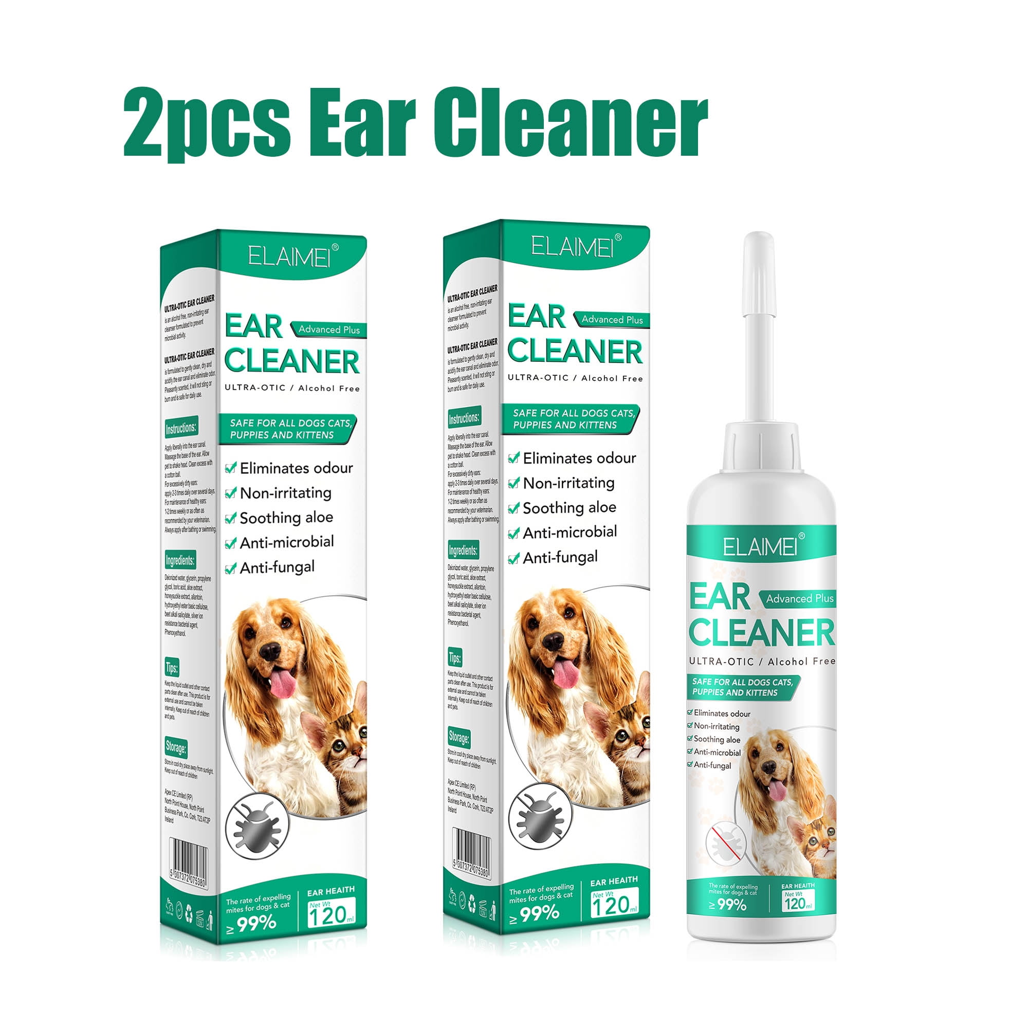 Petpya Ear Cleaner for Dogs and Cats Ear Cleaning Solution, Cleans and ...