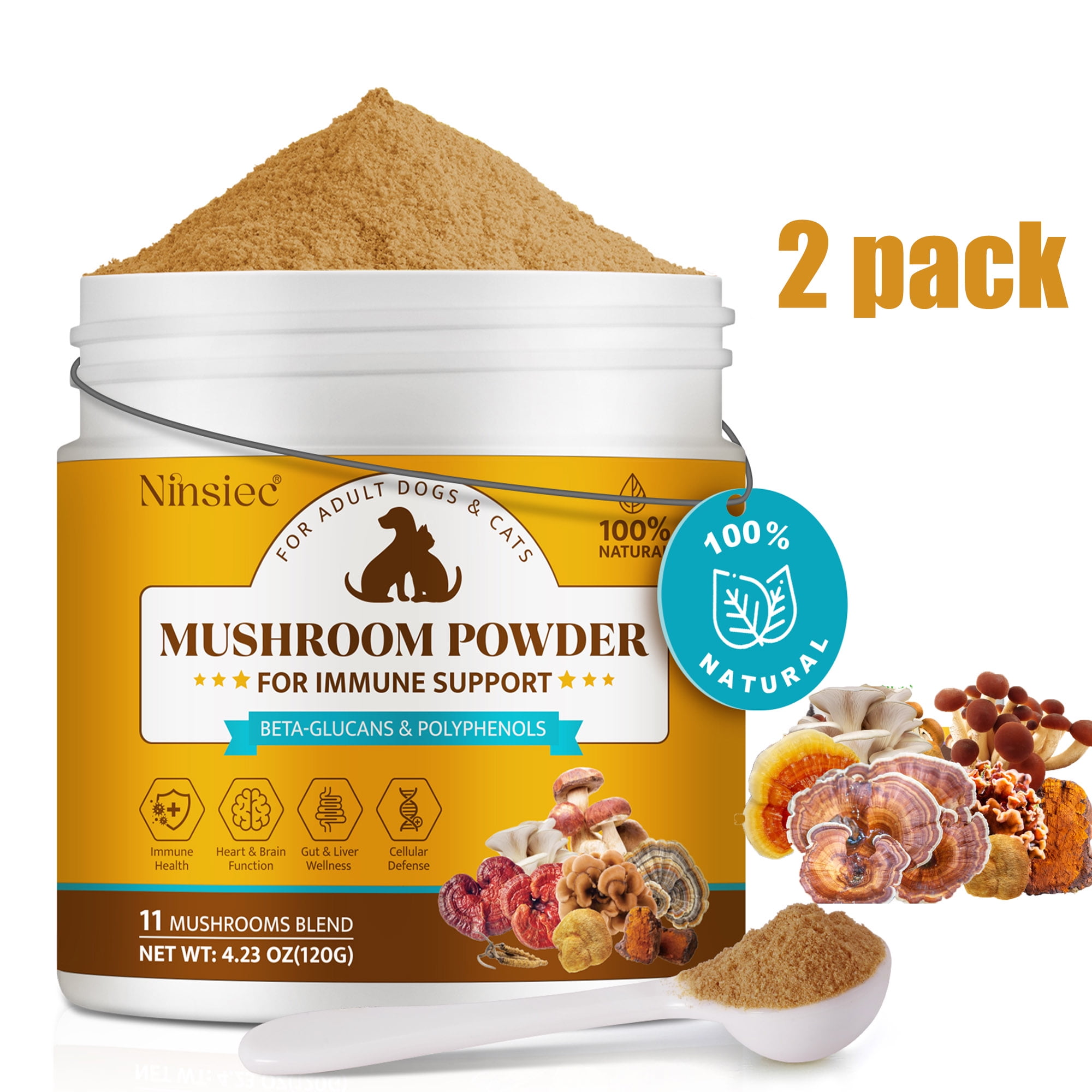 Petpya Wild Mushroom Superblend for Dogs & Cats,Immune Support Powder ...