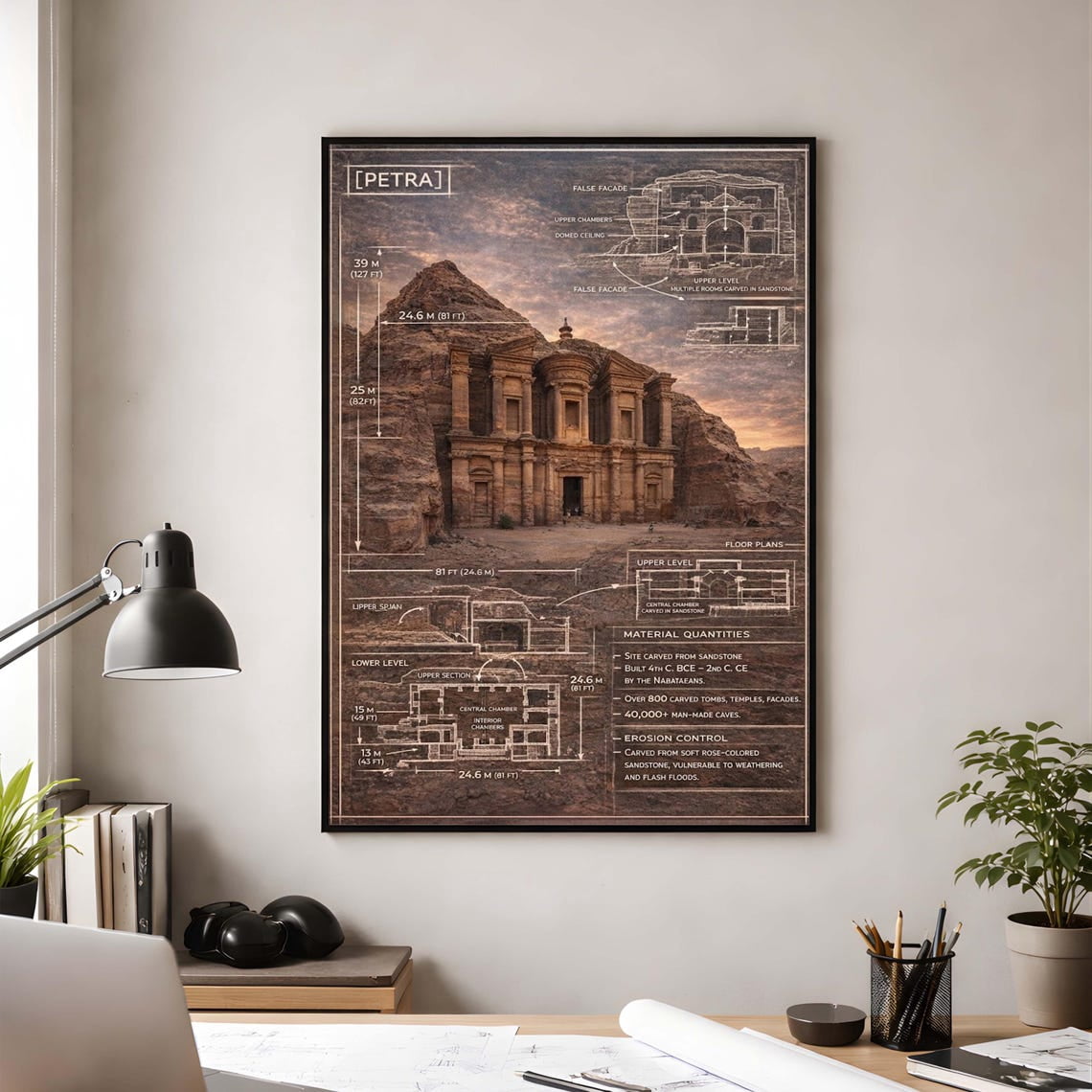 Petra Jordan Architecture The Monastery BlueAncient Ruins Art ...