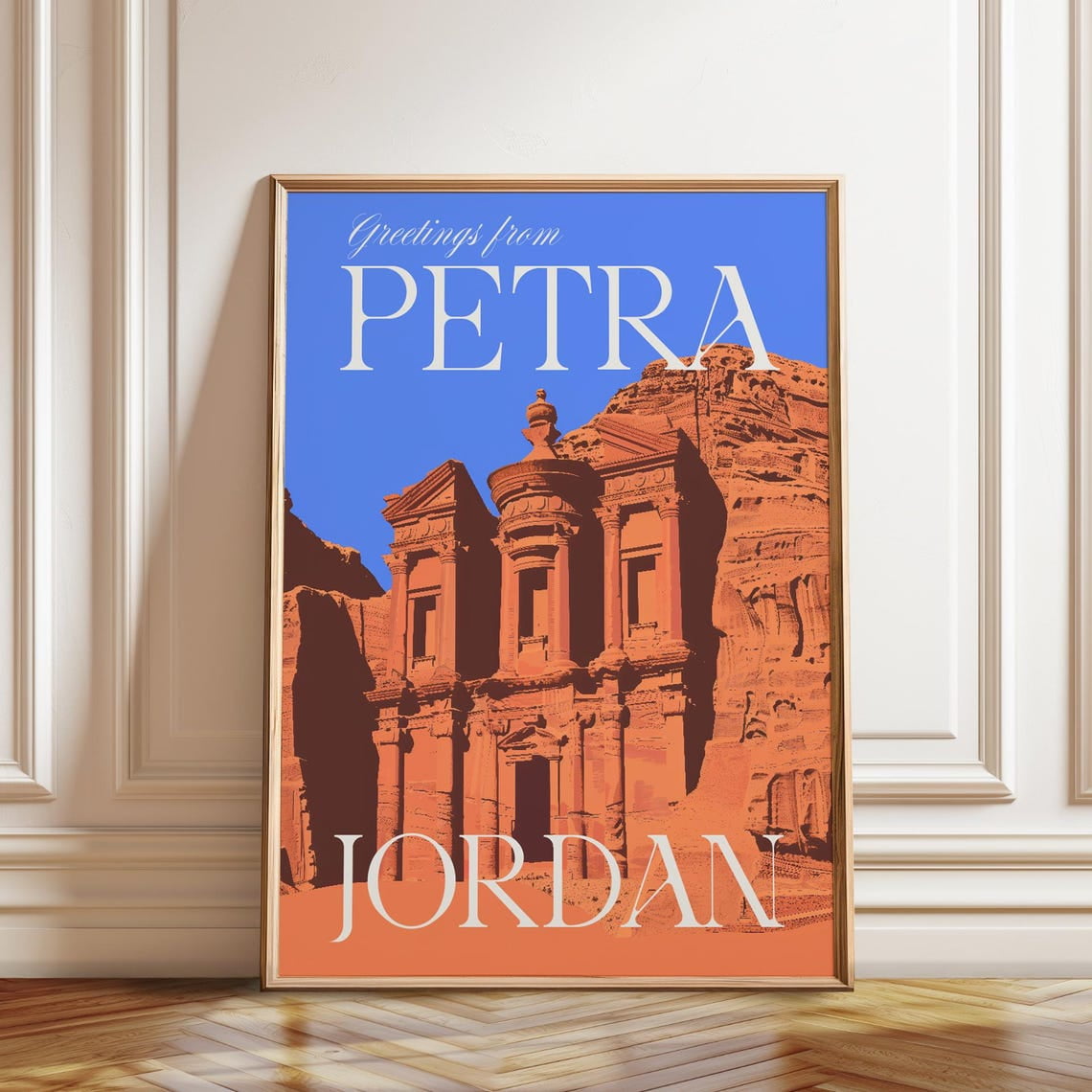 Petra Jordan Travel Poster - Ancient Middle East Archaeological Site ...