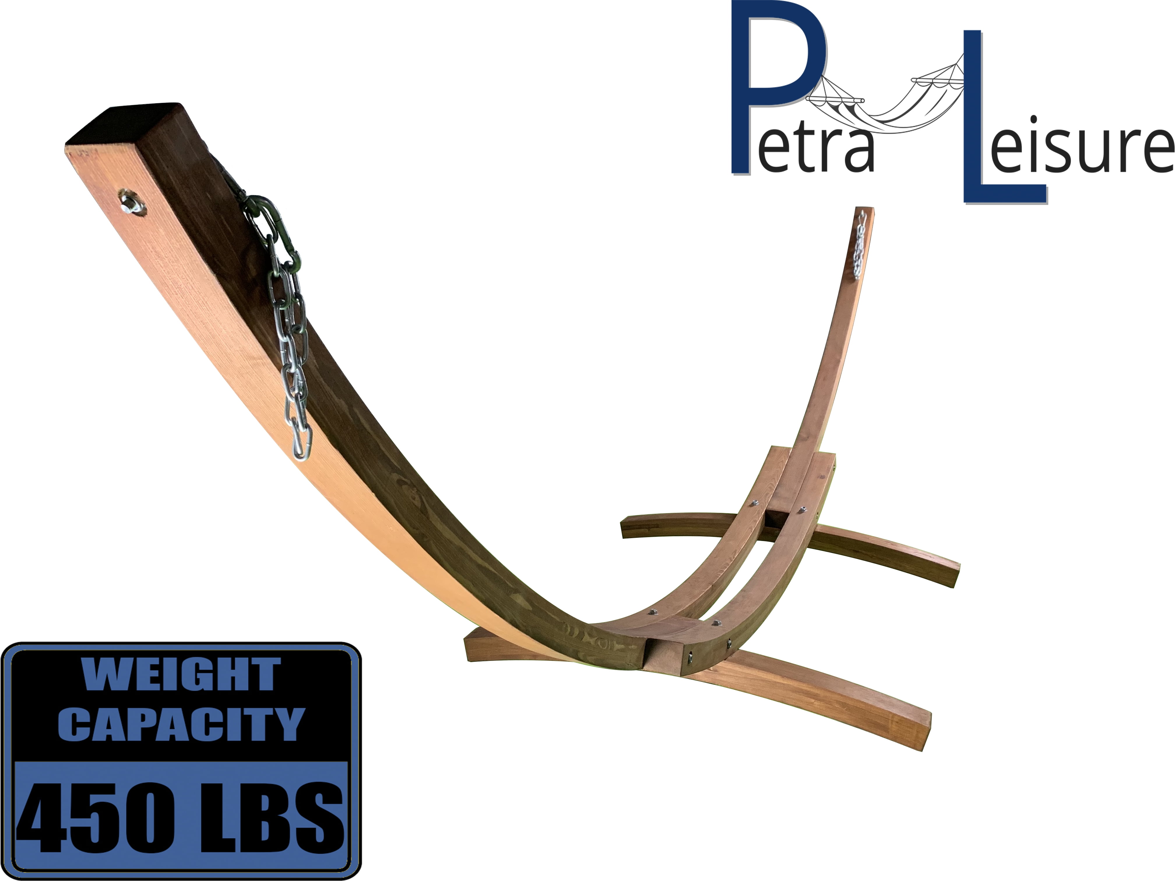 Petra Leisure Outdoor 14 Ft. Teak Wooden Arc Hammock Stand, 450 LB ...