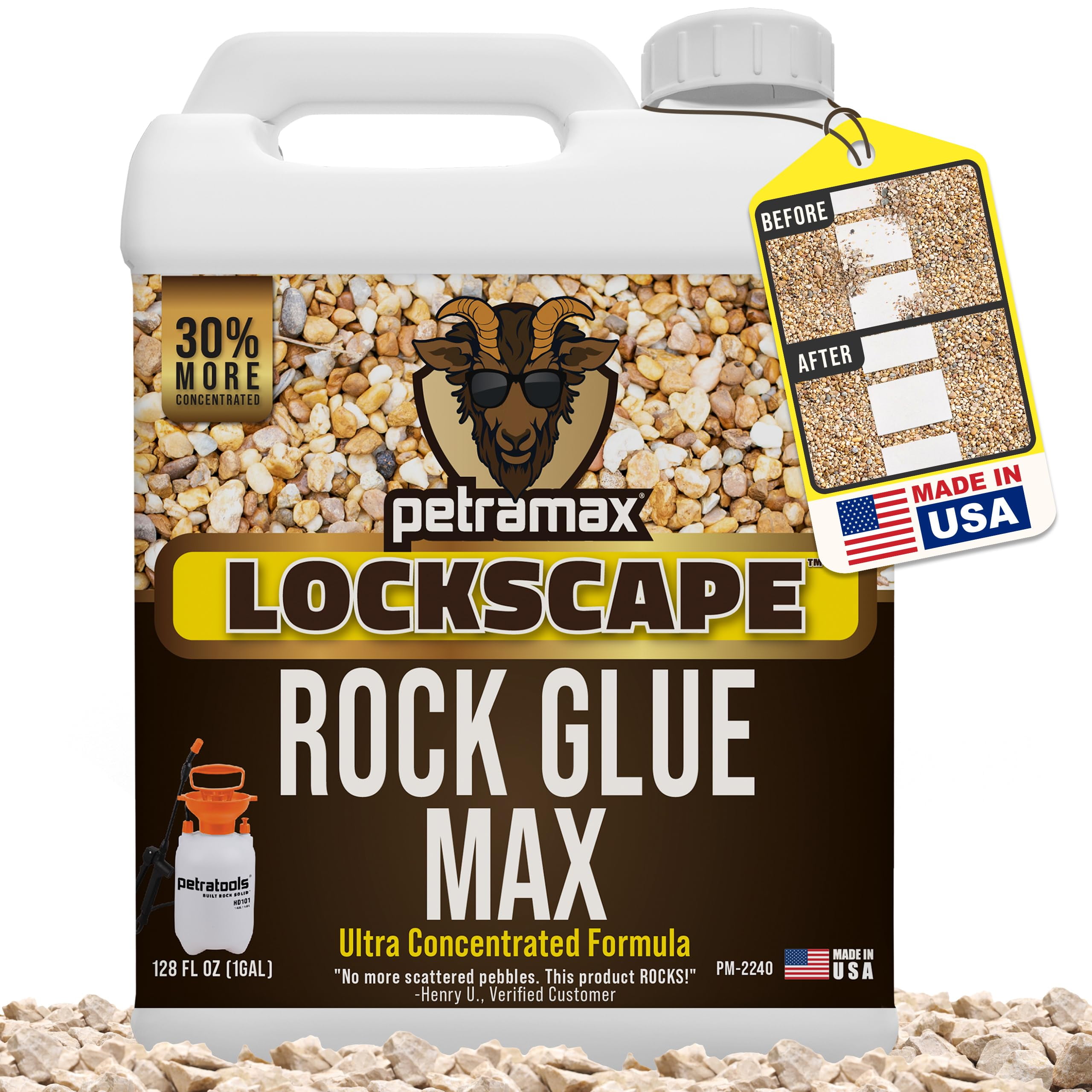 Petra Max Rock Glue HMF23 for Landscaping, 1 Gallon - Wide Coverage ...