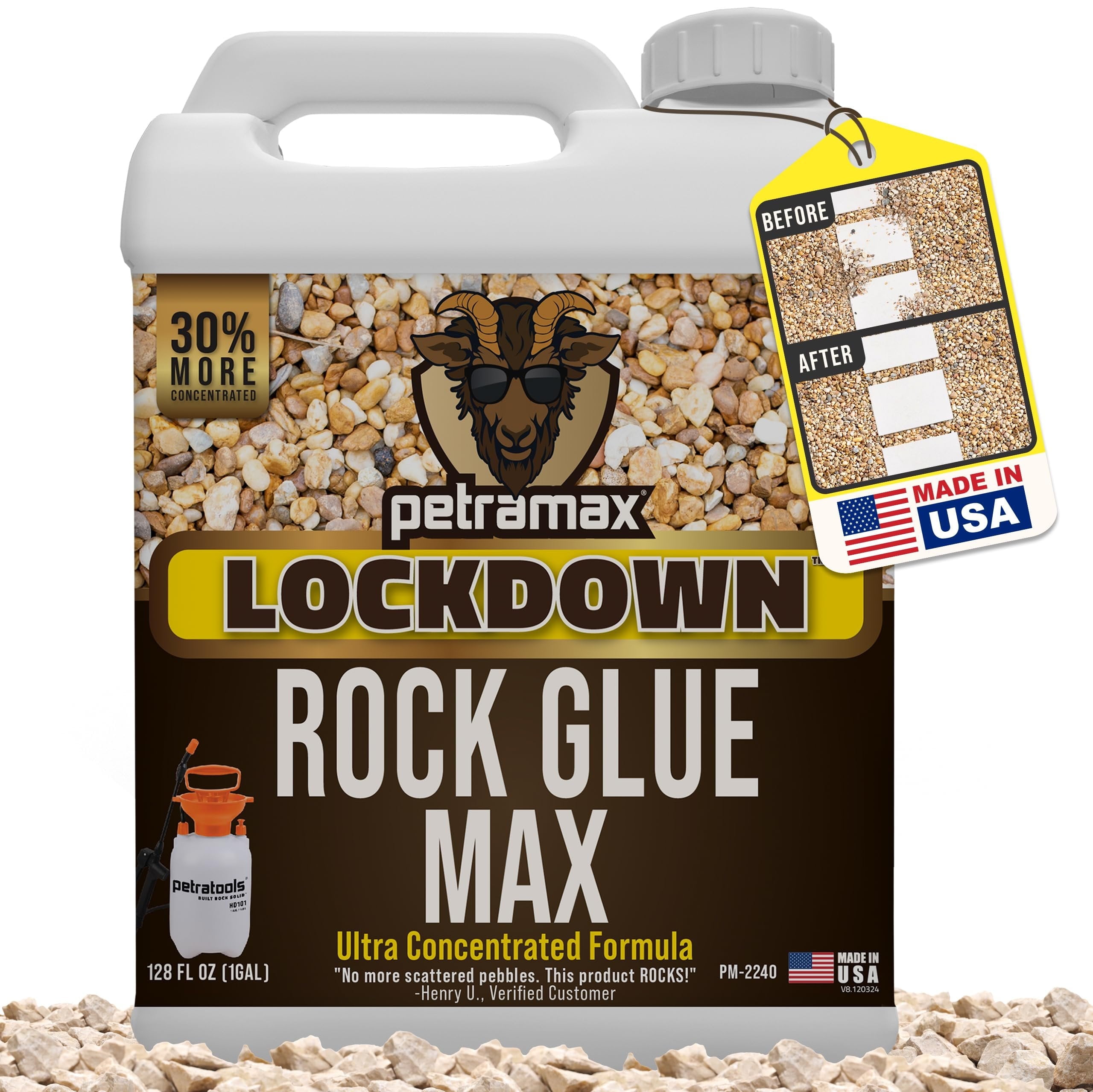 Petra Max Rock Glue for Landscaping, 4 Gallon - Wide Coverage & Pet ...