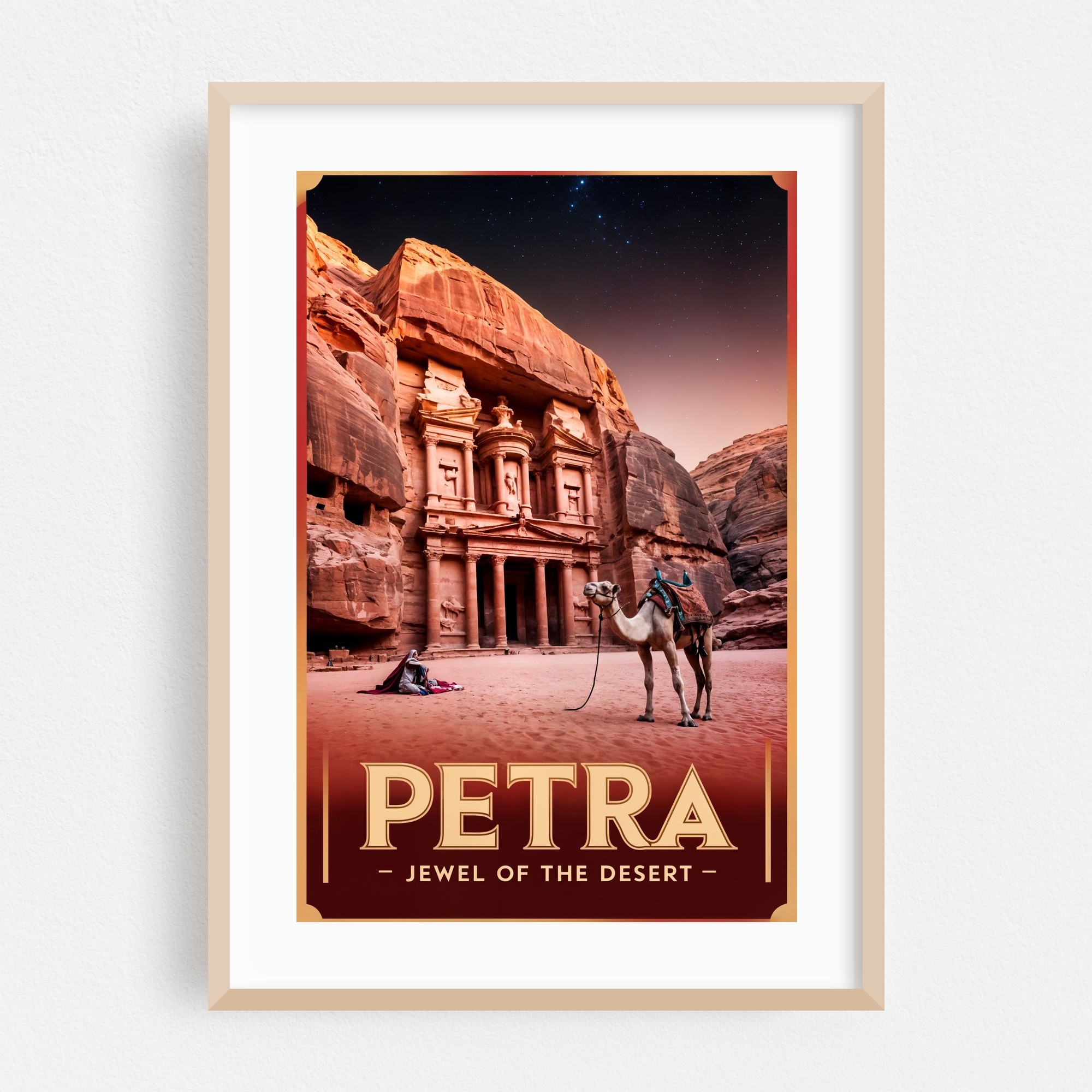 Petra Poster: Jordan’s Lost City - Wadi Musa Ma'an Governorate Jordan Illustration Desert ...
