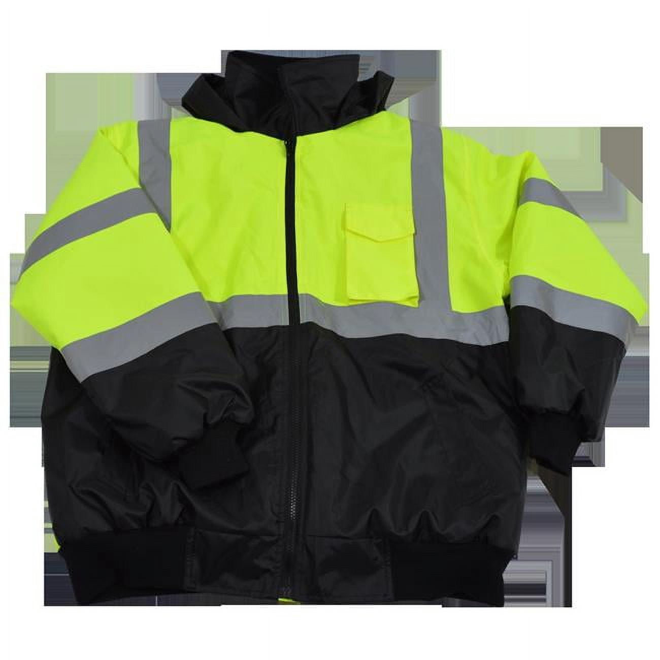 Petra Roc Lime & Black Waterproof Bomber Jacket Ansi Class 3 Quilted ...