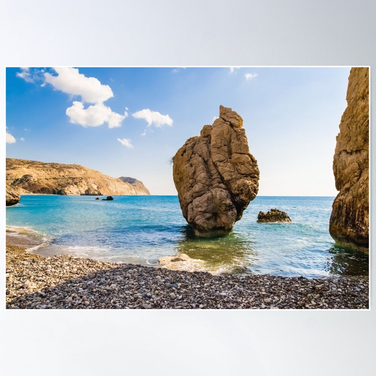 Petra Tou Romiou In Cyprus - Sunny Beautiful Day Poster Wall Art ...