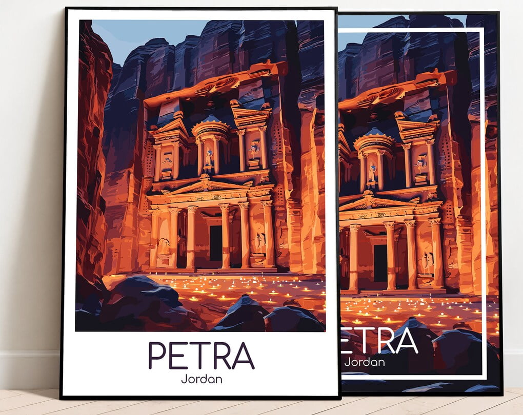 Petra Travel Poster Petra Poster Wall Art Jordan Vintage Poster Petra ...