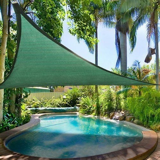Petra's 20 Ft. X 20 Ft. X 20 Ft. Triangle Hunter Green Sun Sail Shade ...