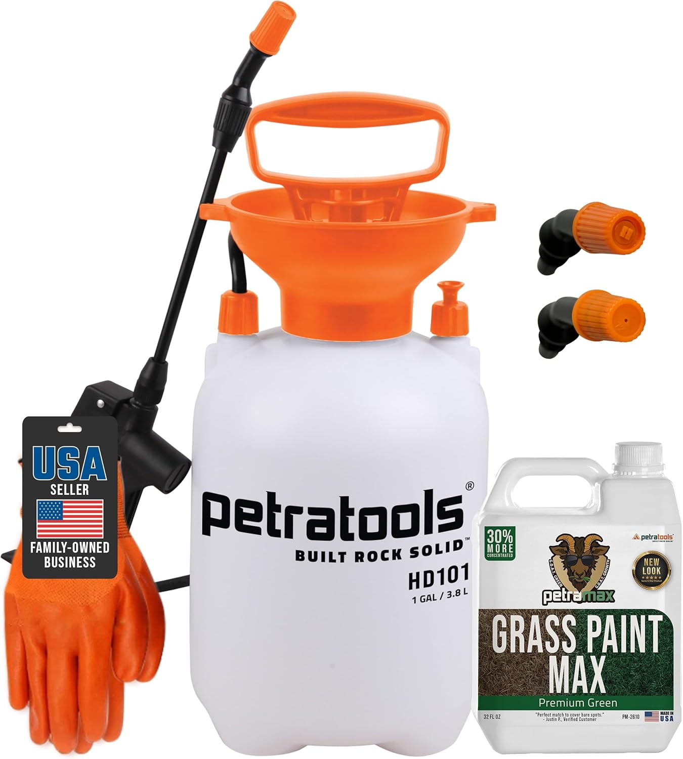PetraMax Grass Paint for Lawn Sprayer Bundle - (32oz Grass Paint Max, 1 ...