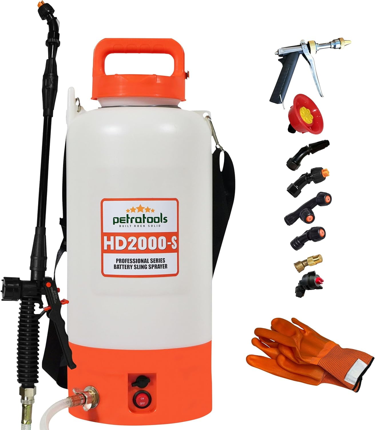 PetraTools 2 Gallon Battery Powered Sprayer, Electric Sprayers in Lawn ...