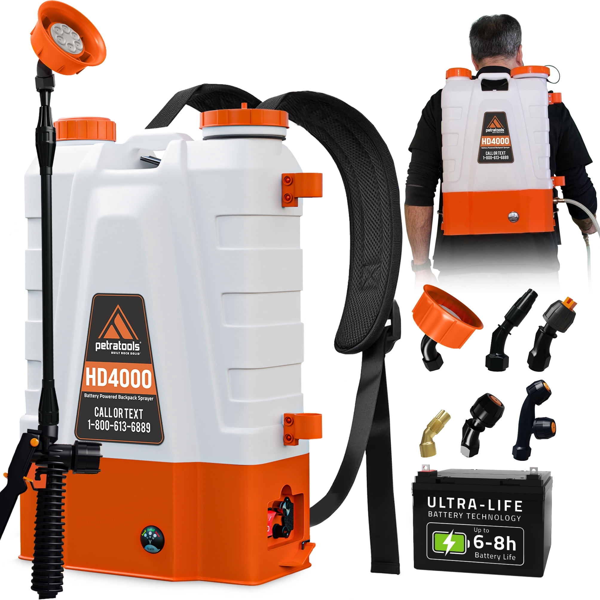 PetraTools HD4000 4 Gallon Electric Backpack Sprayer - Walmart.com