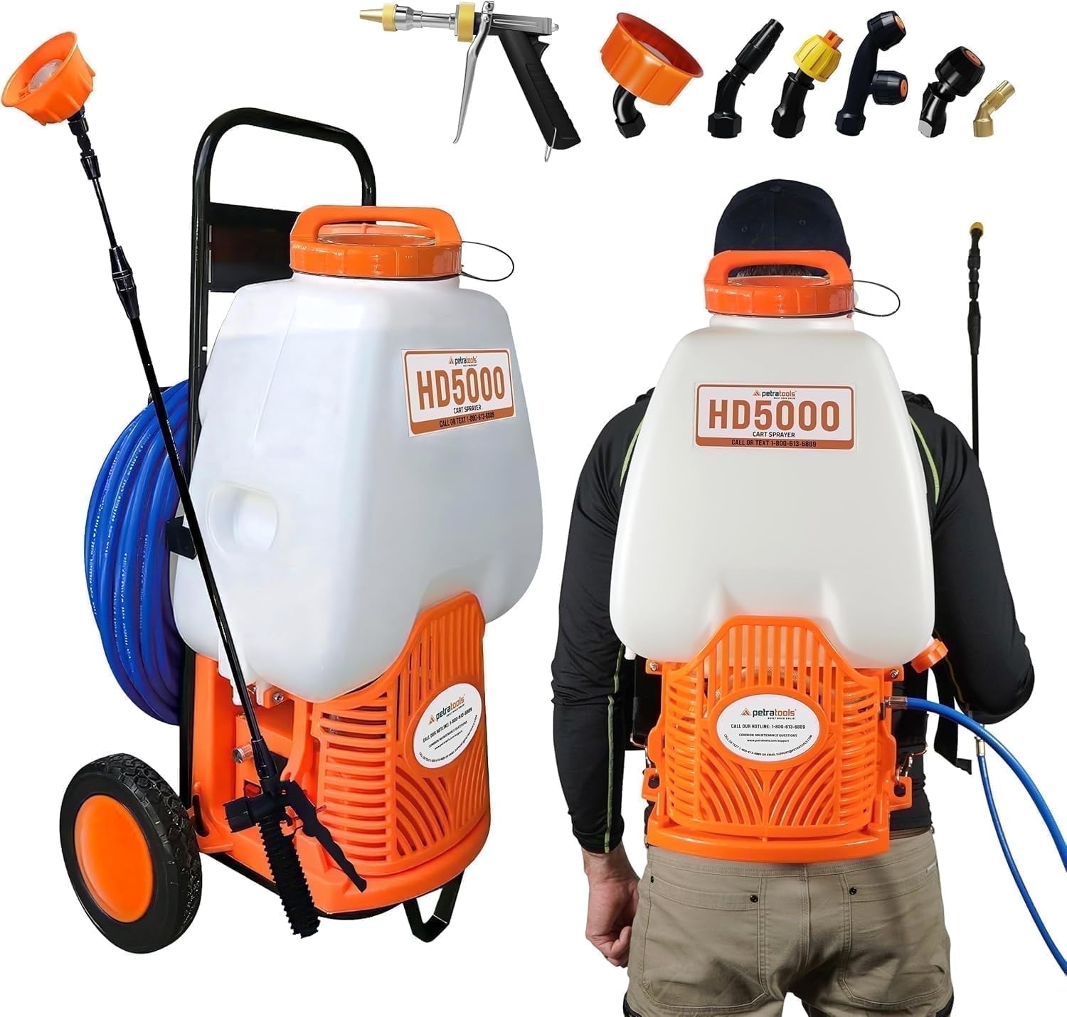 PetraTools Cordless 6.5-Gallon Home Garden Powered Yard Sprayer with ...