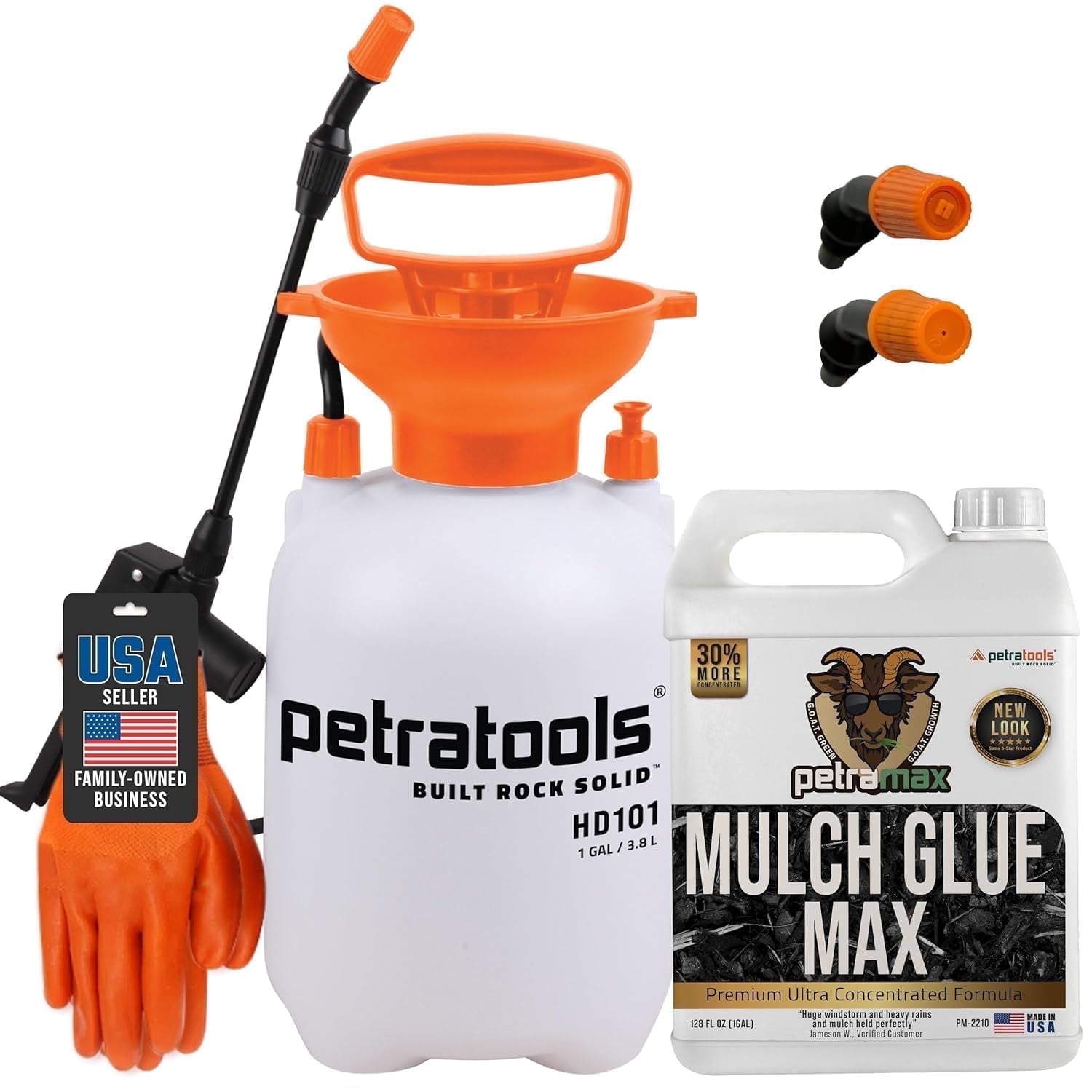 PetraTools Mulch Glue for Landscaping Bundle, Includes Mulch Glue Max ...