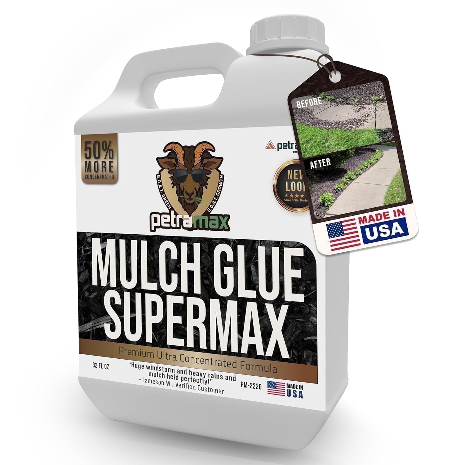 PetraTools SuperMax Mulch Glue - Landscape Adhesive, Small Gravel ...