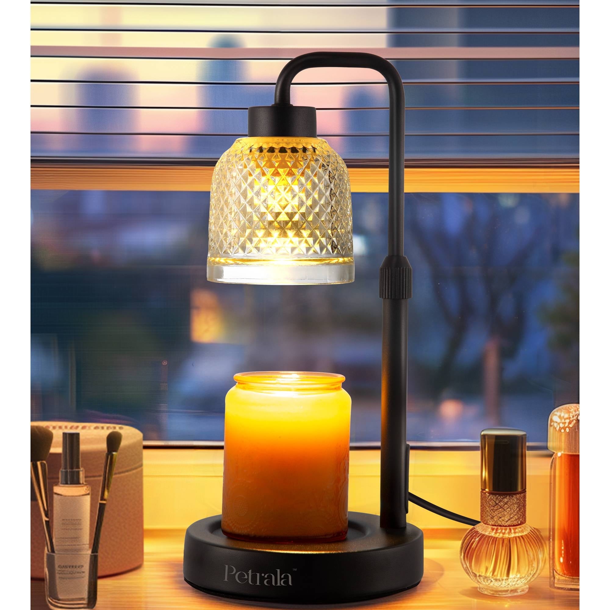 Petrala Candle Warmer Lamp with Timer, Adjustable Height Black with 2 ...
