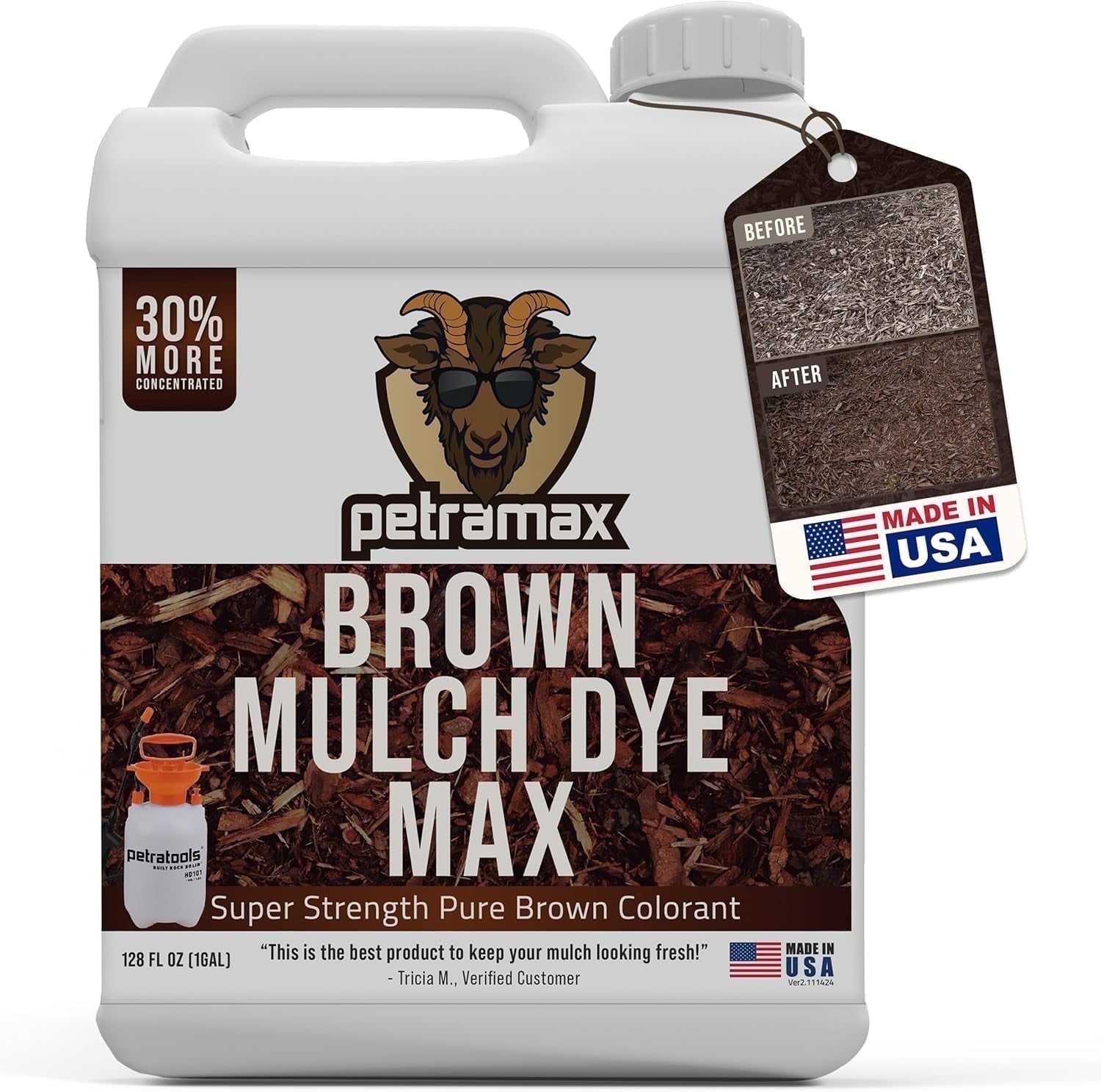 Petramax Brown Mulch Dye Spray, Brown Wood Mulch Dye for Landscaping ...