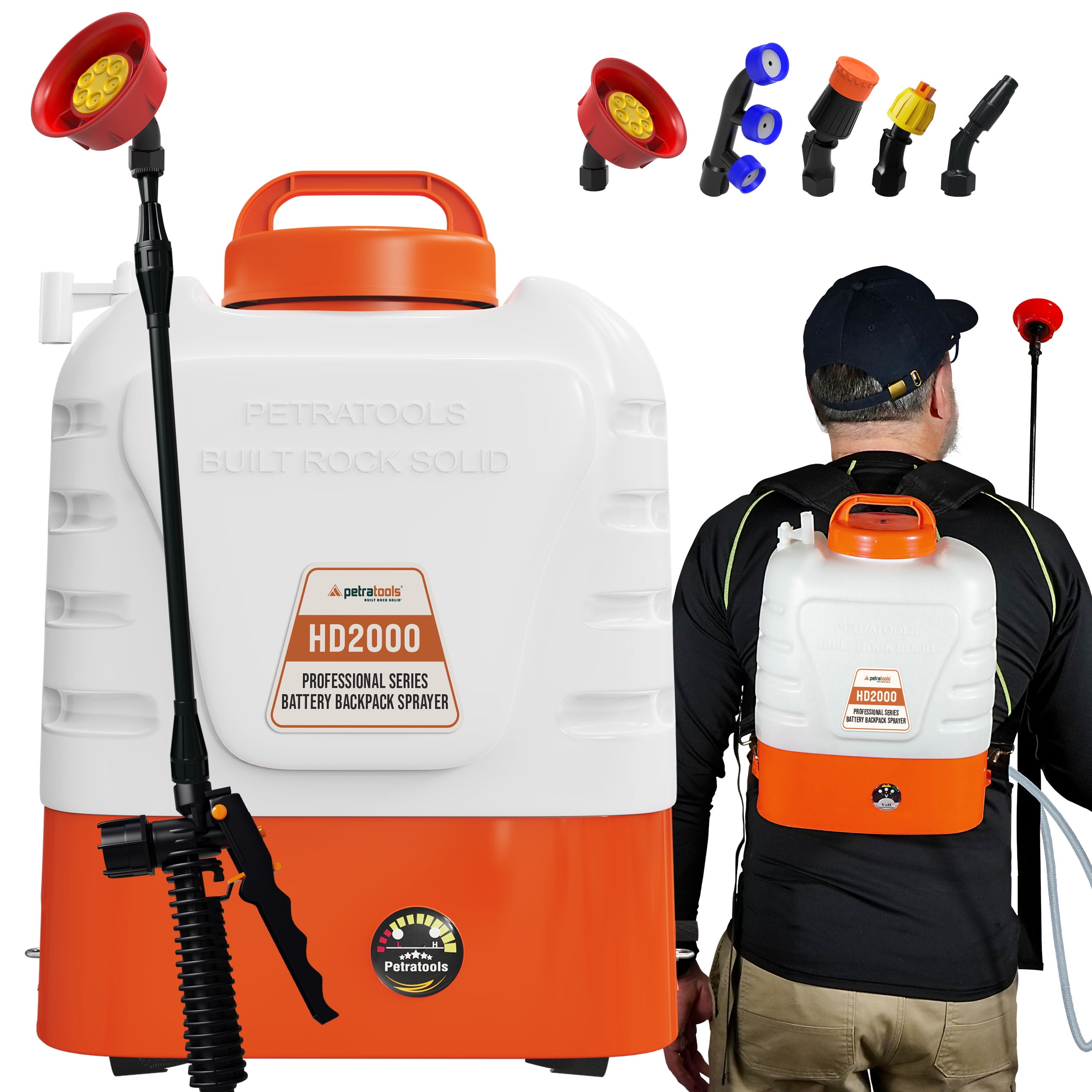 Petratools HD2000 Operated Pump: 2 Gal Tank Battery Powered Backpack ...