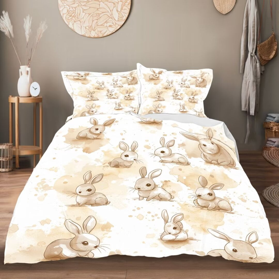 Petrella Cartoon Rabbit Duvet Cover King Size 3D Printed Cute Rabbit ...