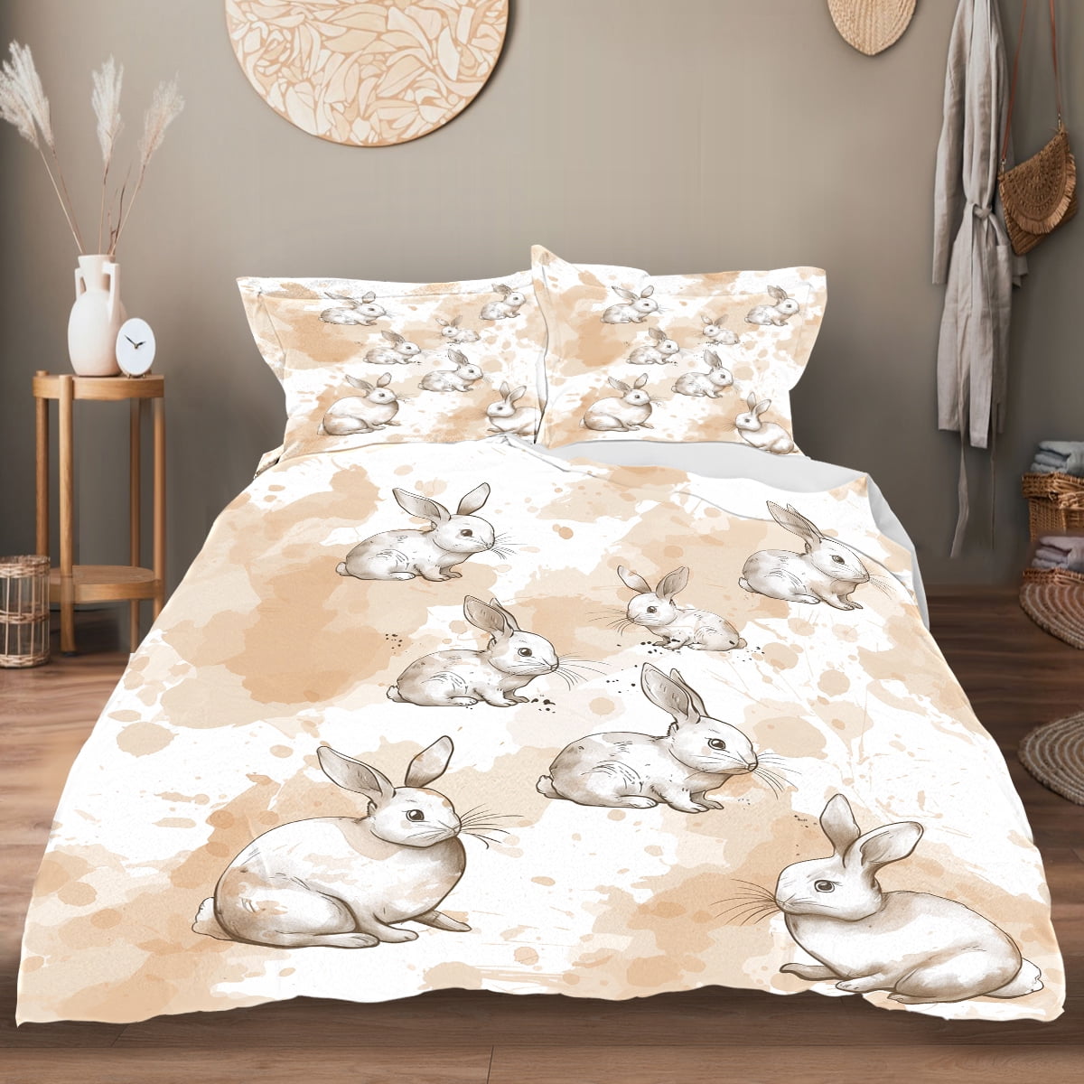 Petrella Cartoon Rabbit Duvet Cover Twin Size 3D Printed Rabbit Pattern ...
