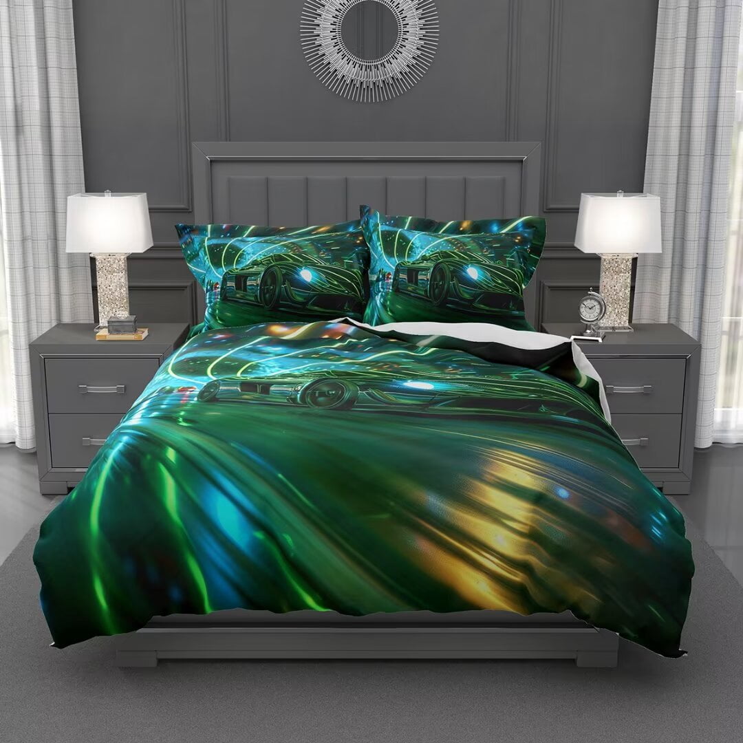 Petrella Duvet Set 3D Sports Car Pattern King Size Bedroom Decoration ...