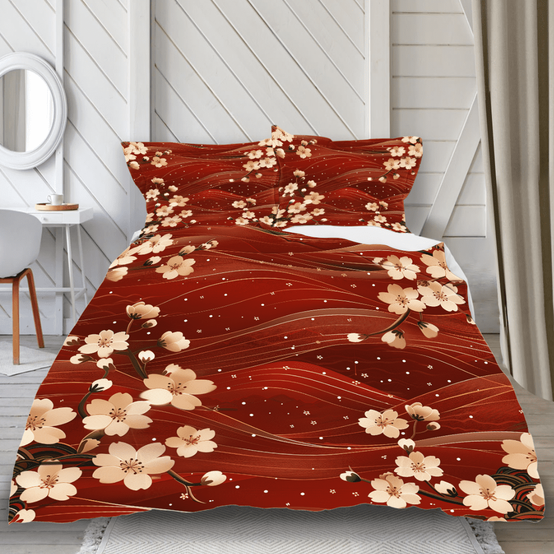 Petrella Romantic Blossom Duvet Cover King Size 3D Printed Red ...