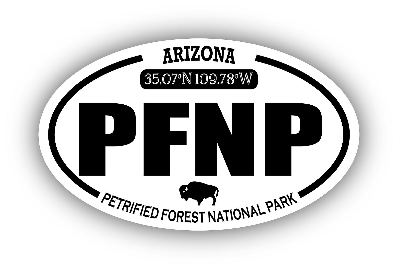 Petrified Forest National Park Arizona PFNP Oval Bumper Sticker 3M ...