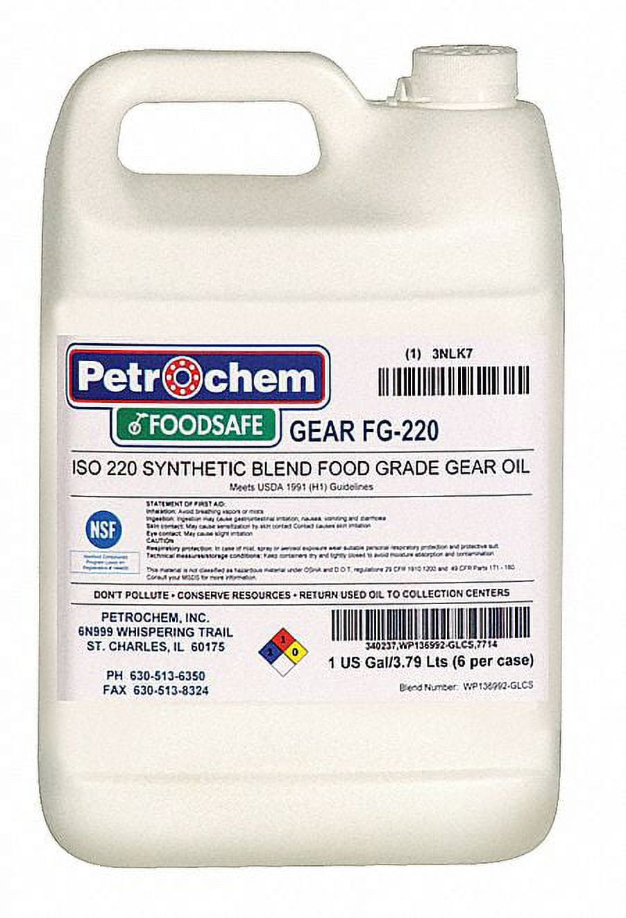 Petrochem Gear Oil,GEAR ,Drum ,1 gal FOODSAFE GEAR FG-220-001 - Walmart.com