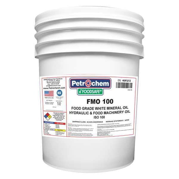 Petrochem Mineral Hydraulic Oil,FG,ISO100,5 gal. FOODSAFE FMO 100-005 ...